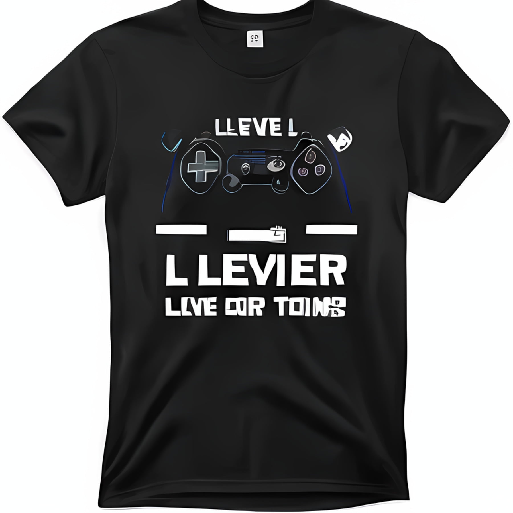 Black T-Shirt with Game Controllers Illustration Gaming Culture T-Shirt ...