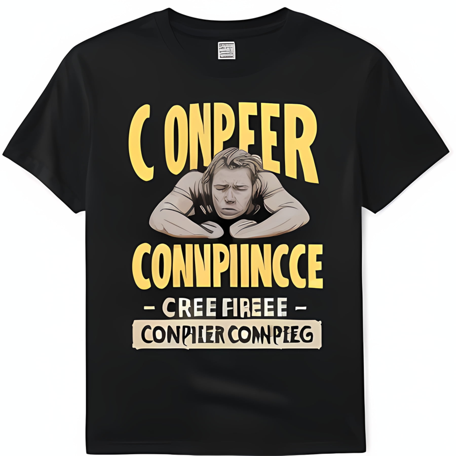 Black T-Shirt with 'Give compuTeerongie' Text and Car Booker Cartoon ...