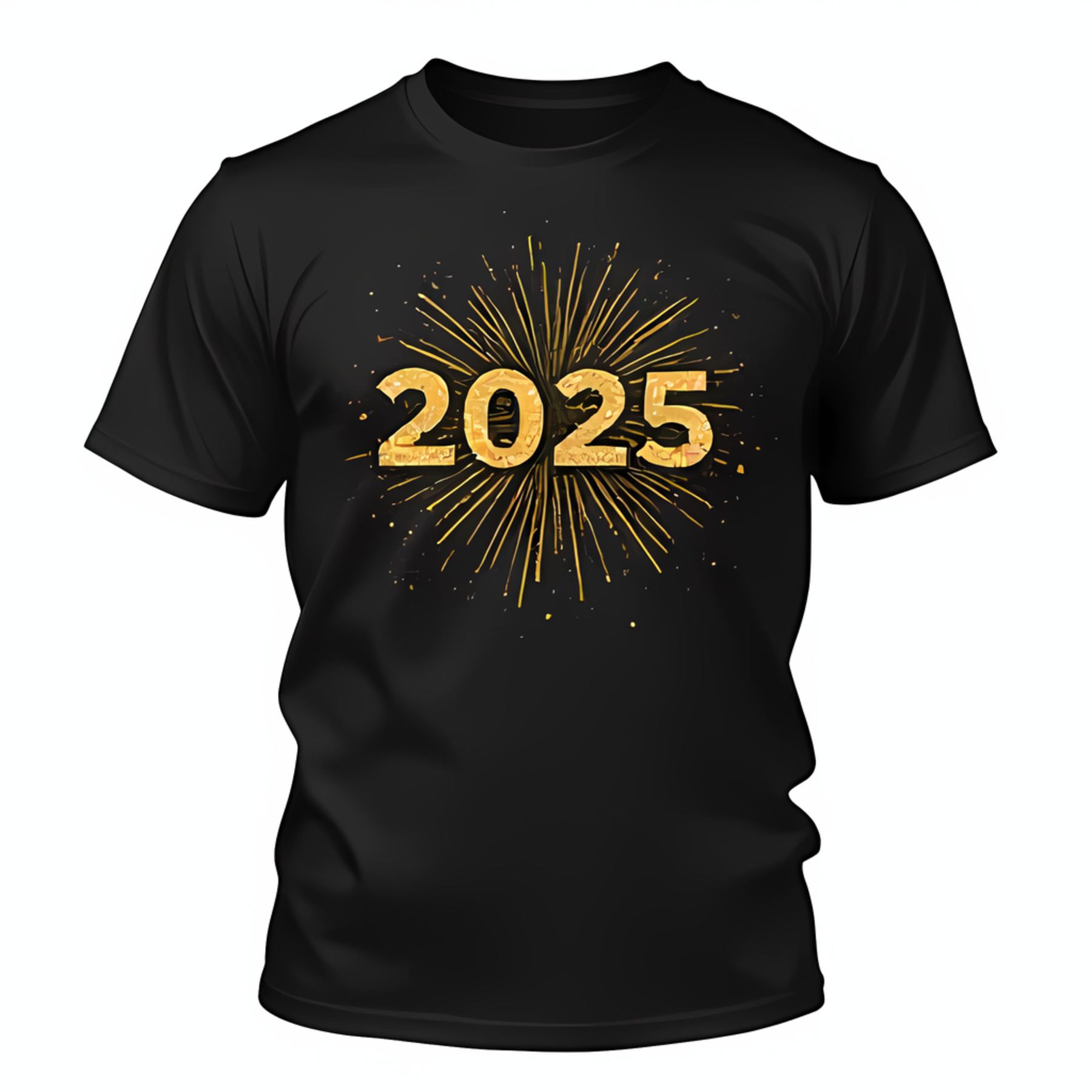 Black T-Shirt with Gold Design 2025 Center Graphic Tee - Walmart.com