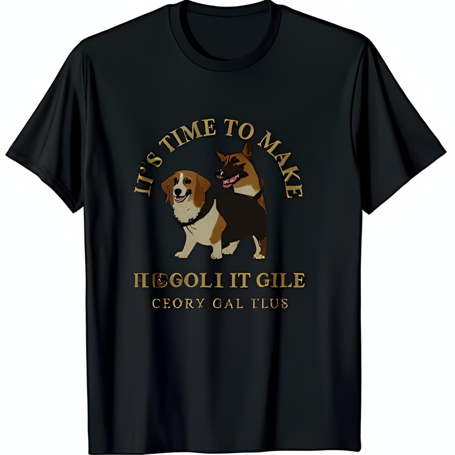 Black T-Shirt with Gold & German Design It s to Graphic Tee - Walmart.com
