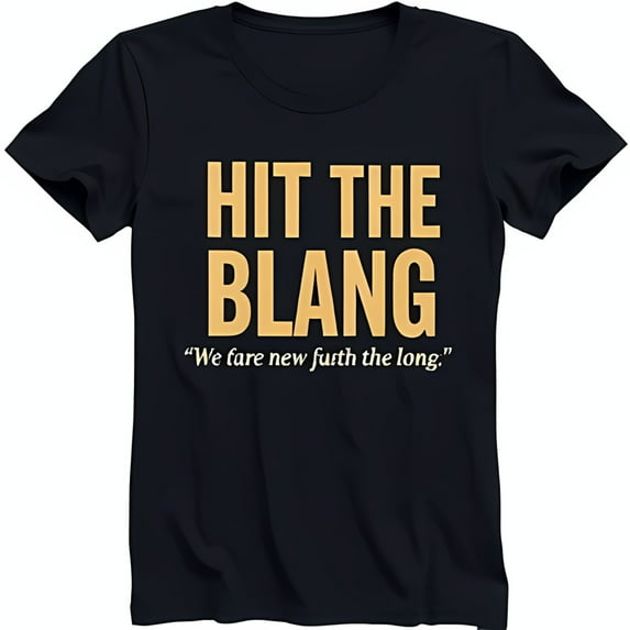 Black T-Shirt with Gold 'HIT THE BLANG' Design Unique Graphic Tee for ...