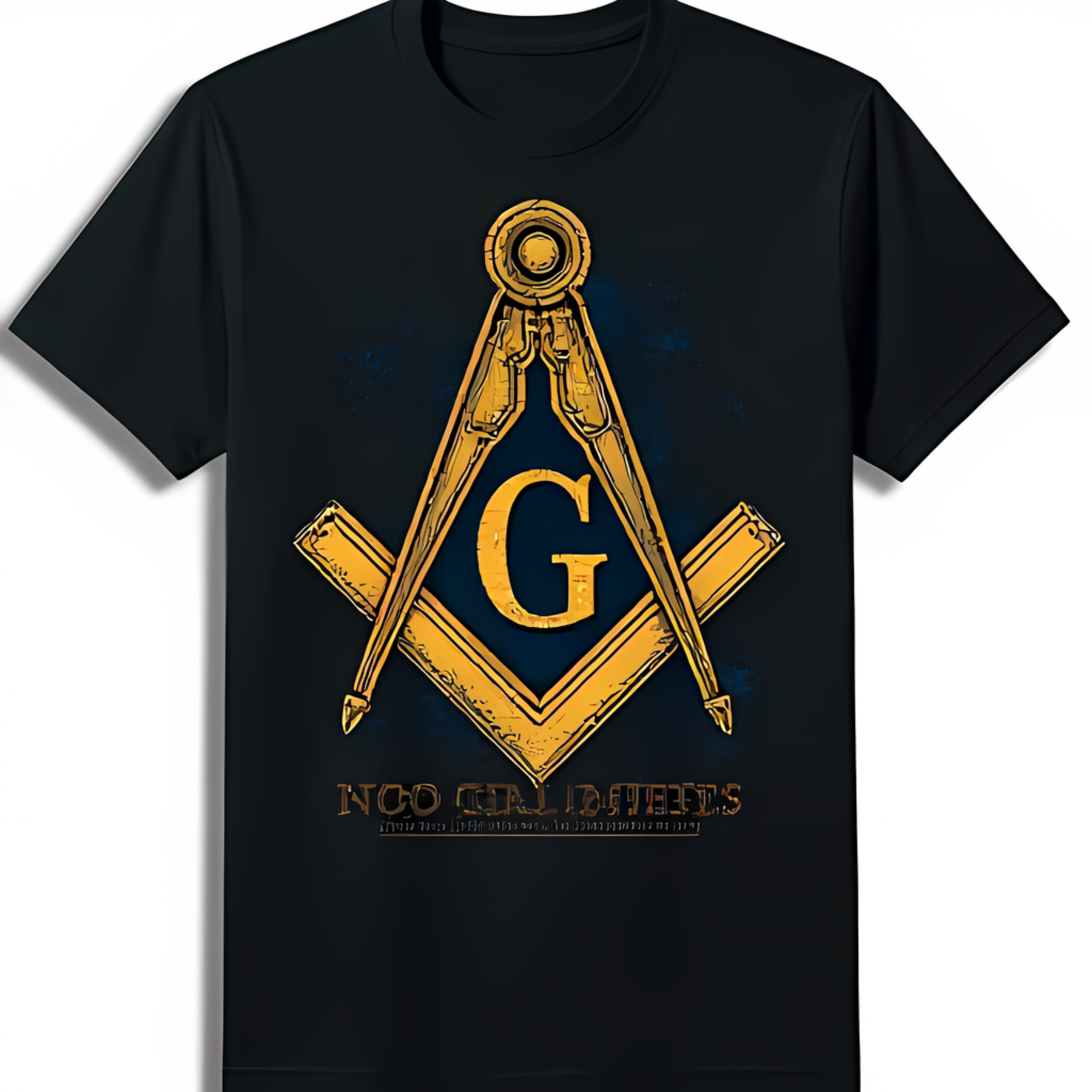 Black T-Shirt with Golden Masonic Square & Graphic NCO Girl Dad ...