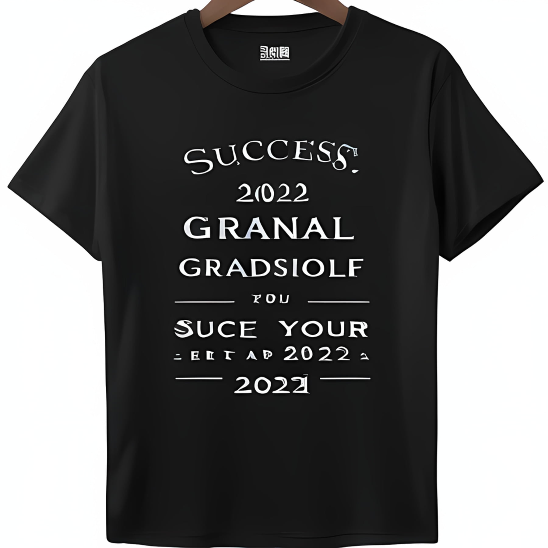 Black T-Shirt with Graduation Theme Festive Design with Caps & Gowns ...