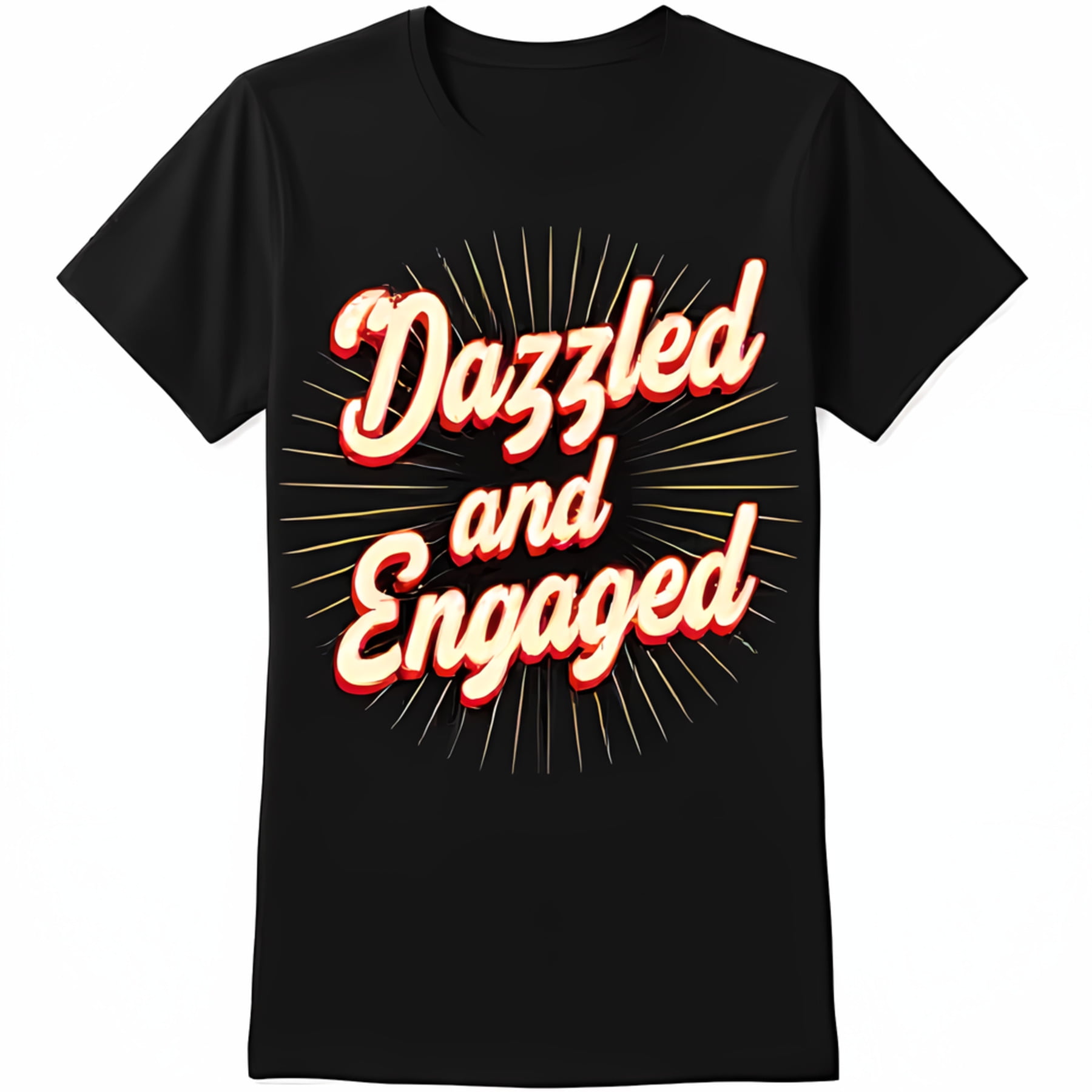 Black T-Shirt with Graphic Dazzled and Engaged Design - Walmart.com