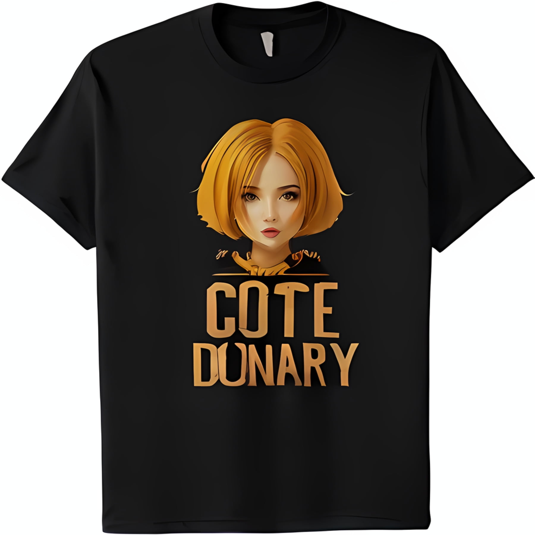 Black T-Shirt with Graphic Design of Woman COTE DUNARY Print - Walmart.com