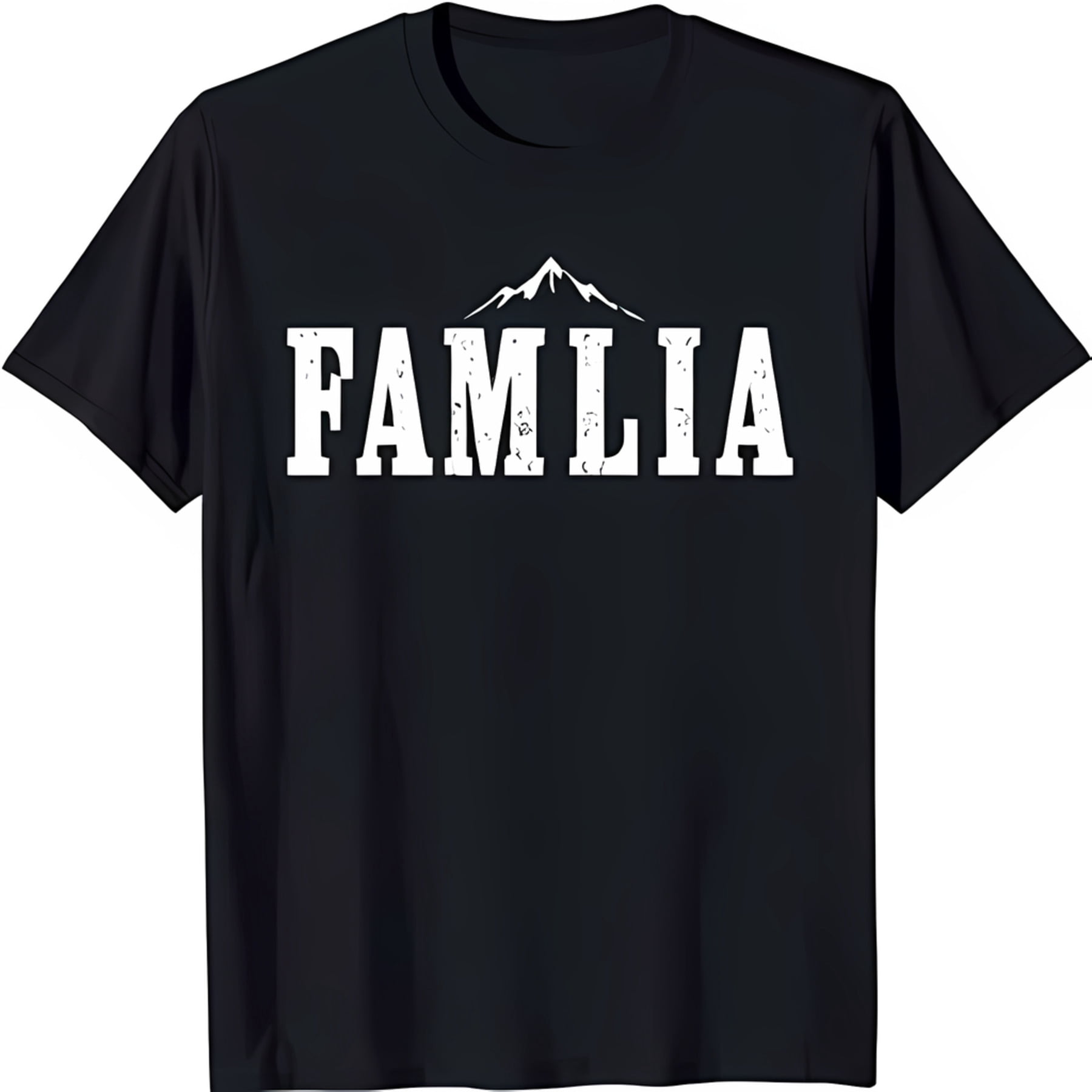 Black T-Shirt with Graphic & 'FAMILIA' Text - Walmart.com