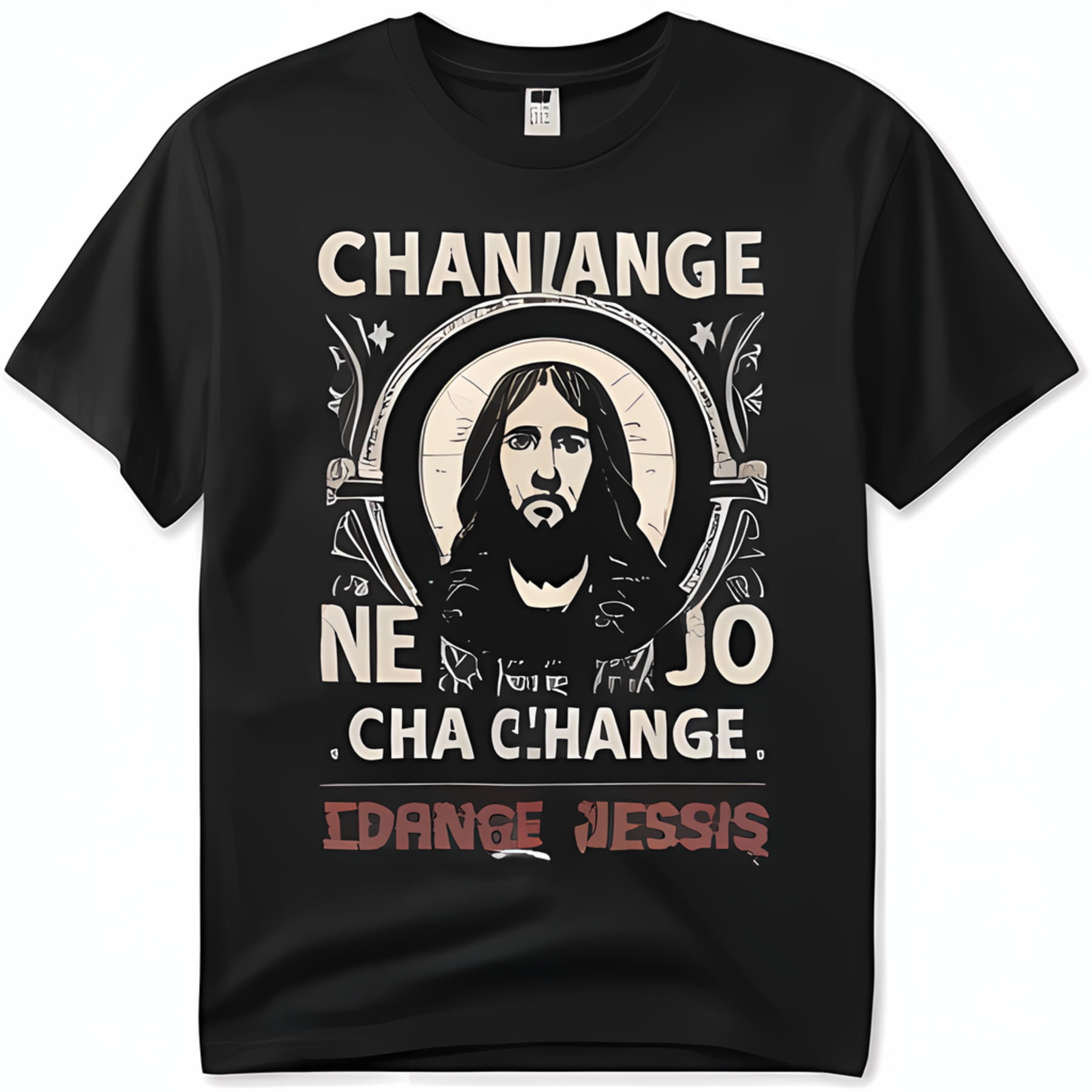 Black T-Shirt with Graphic and 'Change' Text Satirical Design - Walmart.com