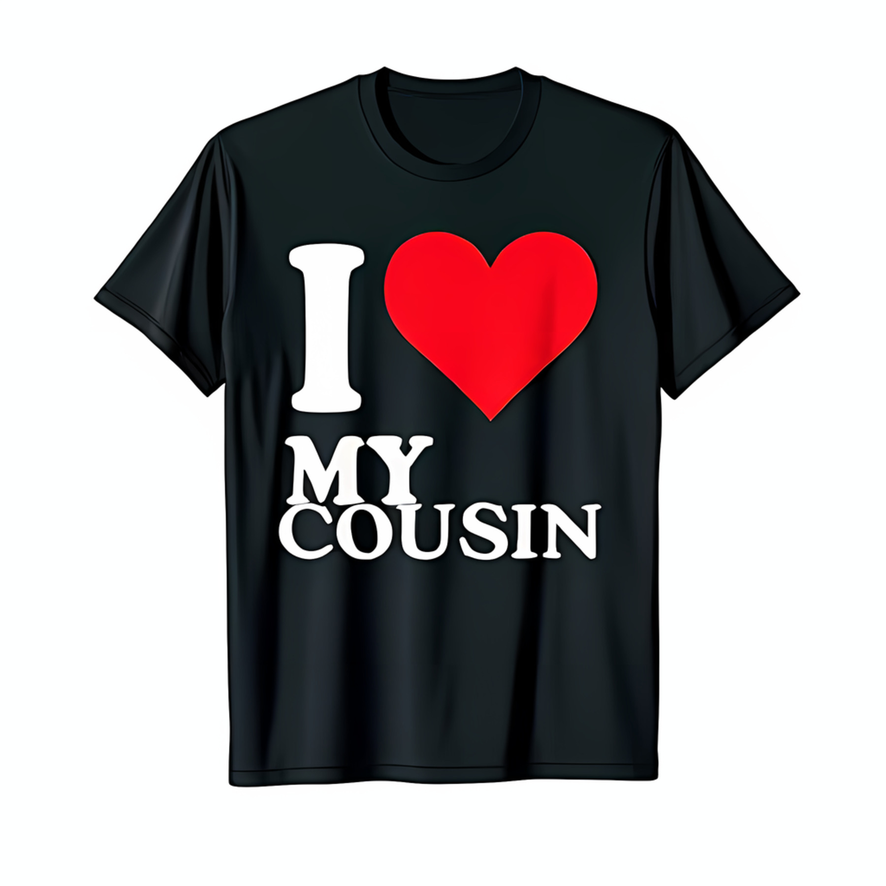 Black T-Shirt with 'I love MY COUSIN' Design Cute Family Love Tee - Walmart.com