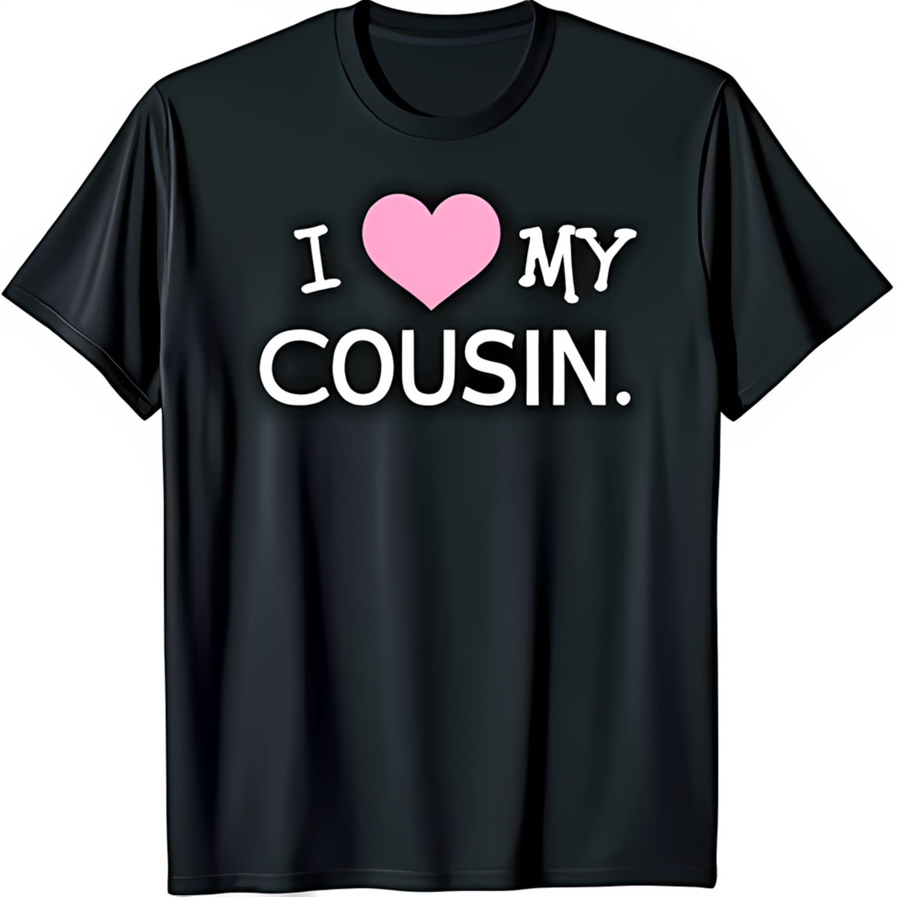 Black T-Shirt with I lvoe️ My Cousin Design Cute for Family - Walmart.com