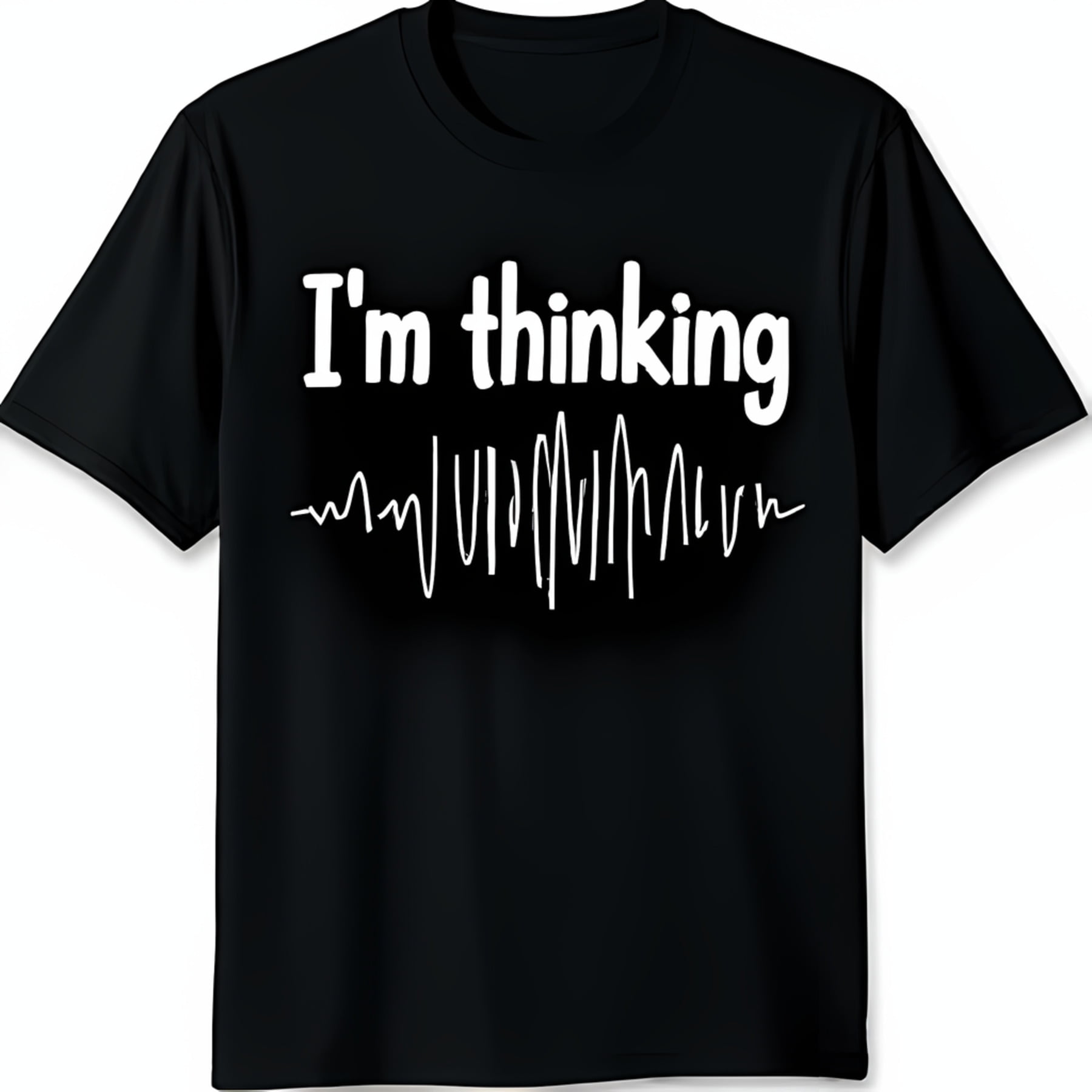 Black T-Shirt with I m Text and EKG Heartbeat Design Casual - Walmart.com