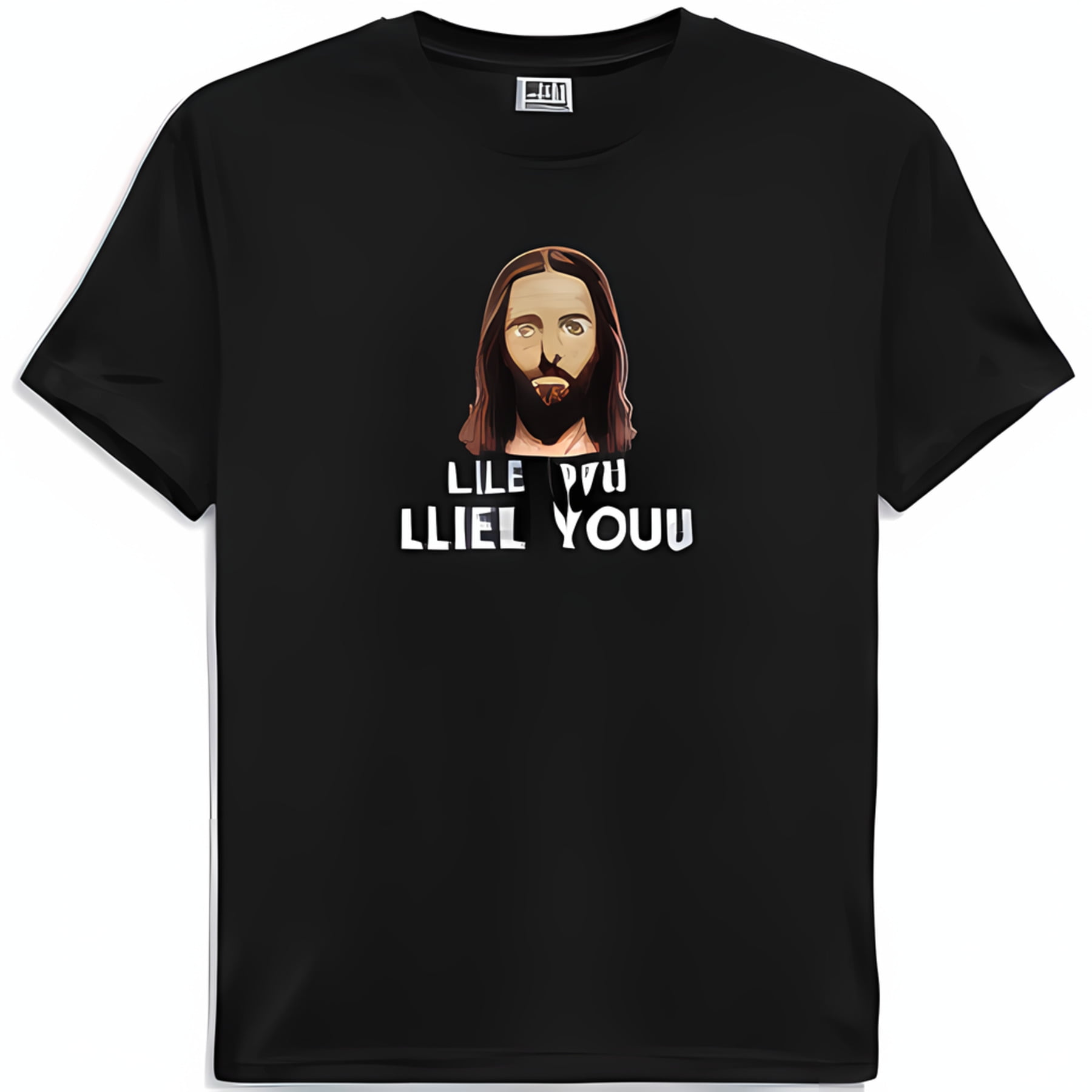 Black T Shirt With Illustration And Unique Text Design Vector Graphics