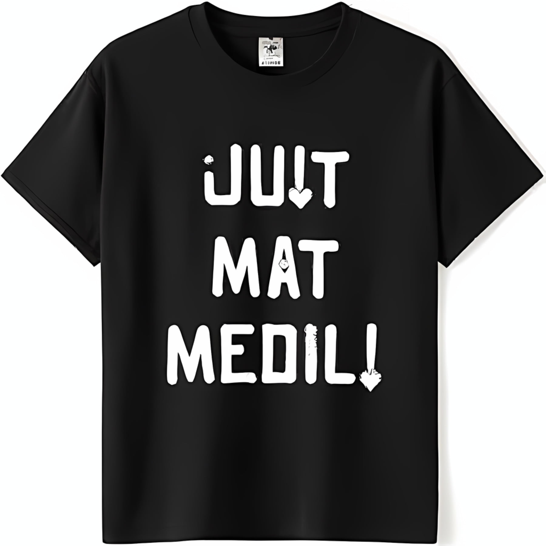 Black T-Shirt with JUIT MAT MEDIL Graphic Design & Arrows - Walmart.com