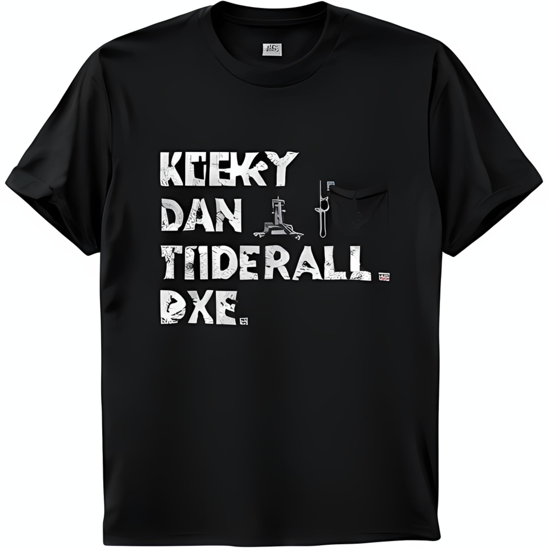 Black T-Shirt with KOEKY DAN TIDERALL DKE Graphic & Toolbox Design ...