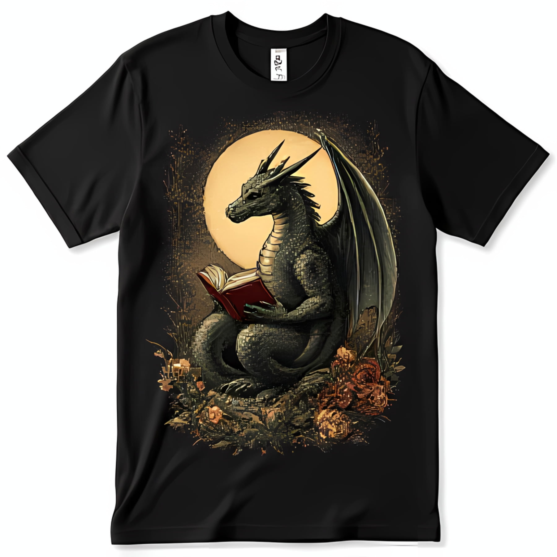 Black T-Shirt with Majestic Green Reading Under Moonlight Unique ...