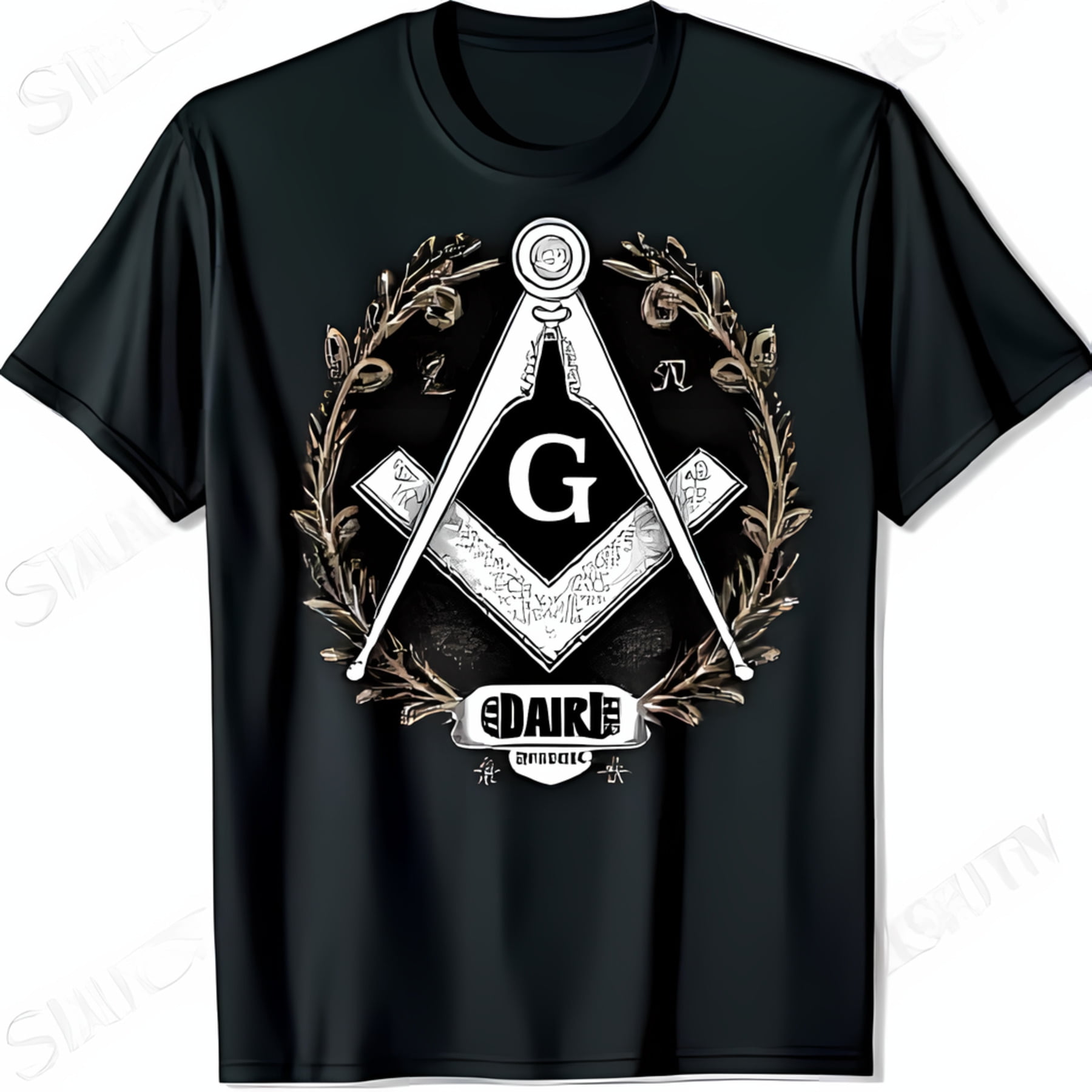 Black T-Shirt with Masonic & Square Graphic Freemason Style - Walmart.com