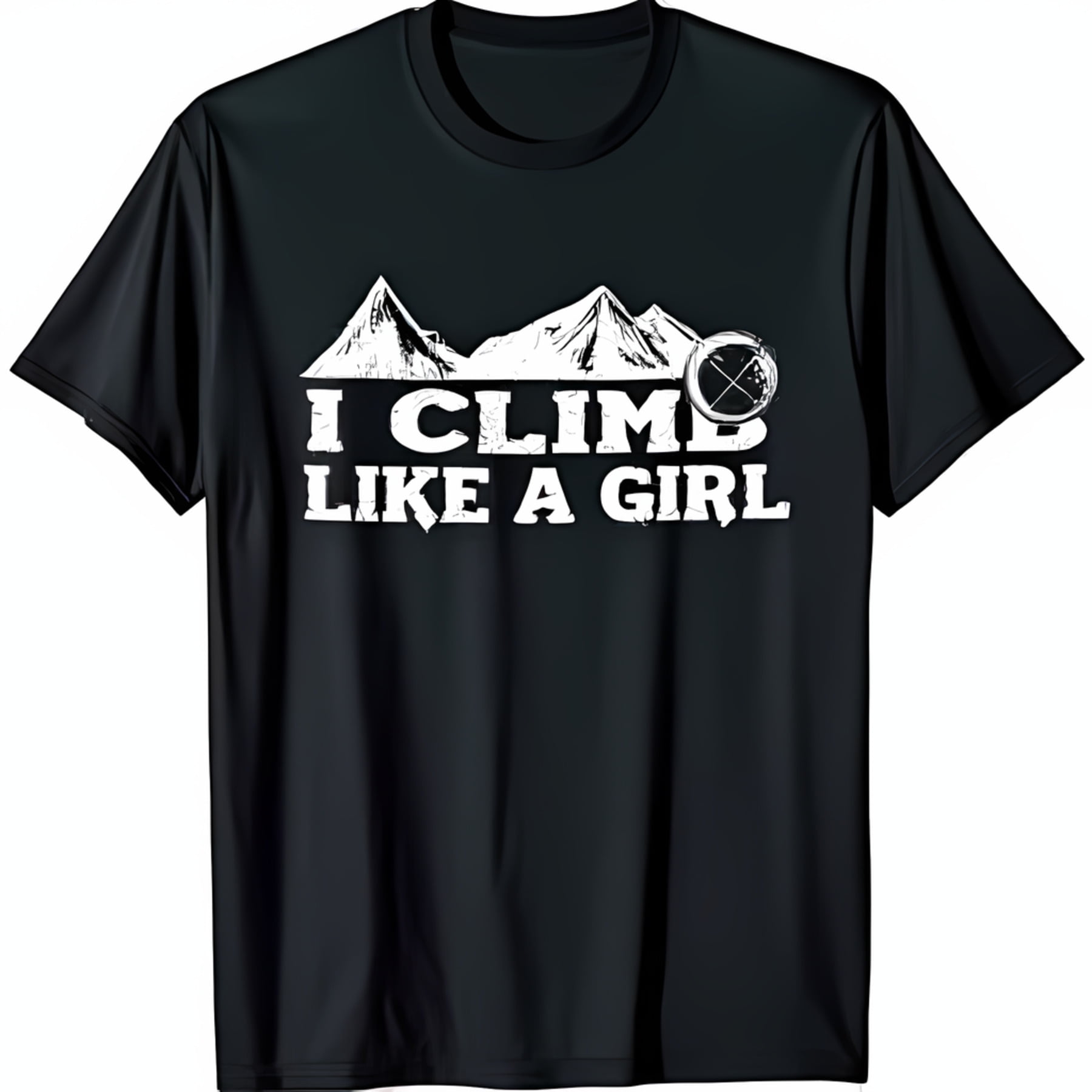 Black T-Shirt with Mountain Range Graphic I Climb Like A Girl - Walmart.com