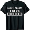 Black T-Shirt with Musical Graphic & Piano Keyboard Design for Music ...