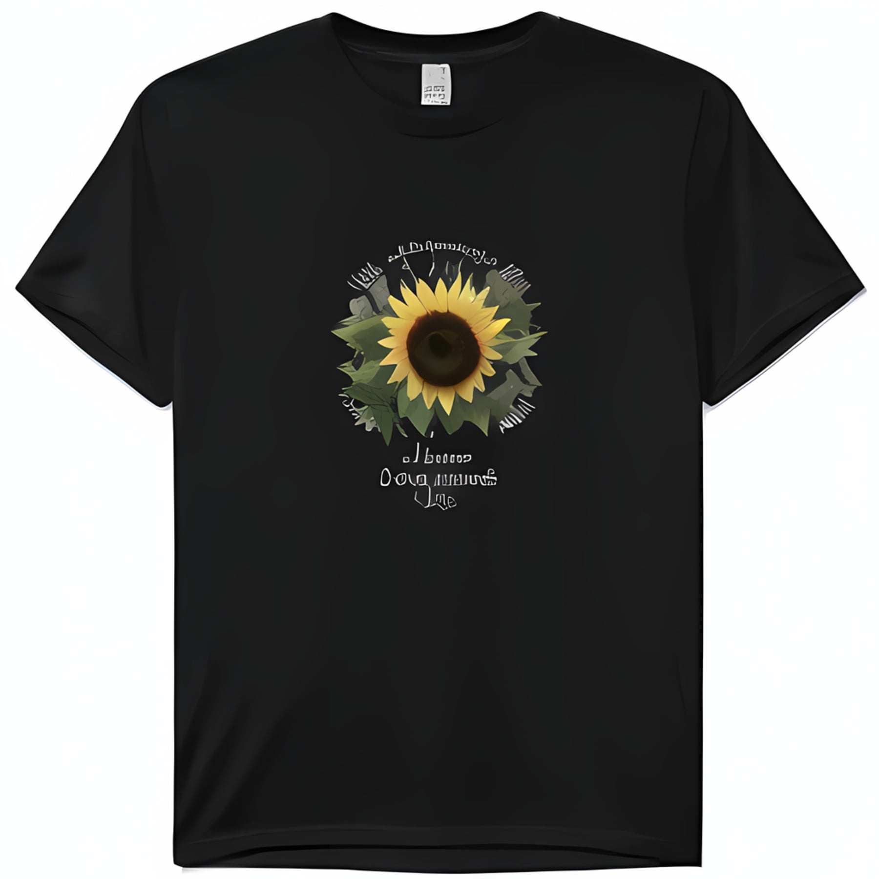 Black T-Shirt with Nature Inspired Typography Design for a Stylish and ...