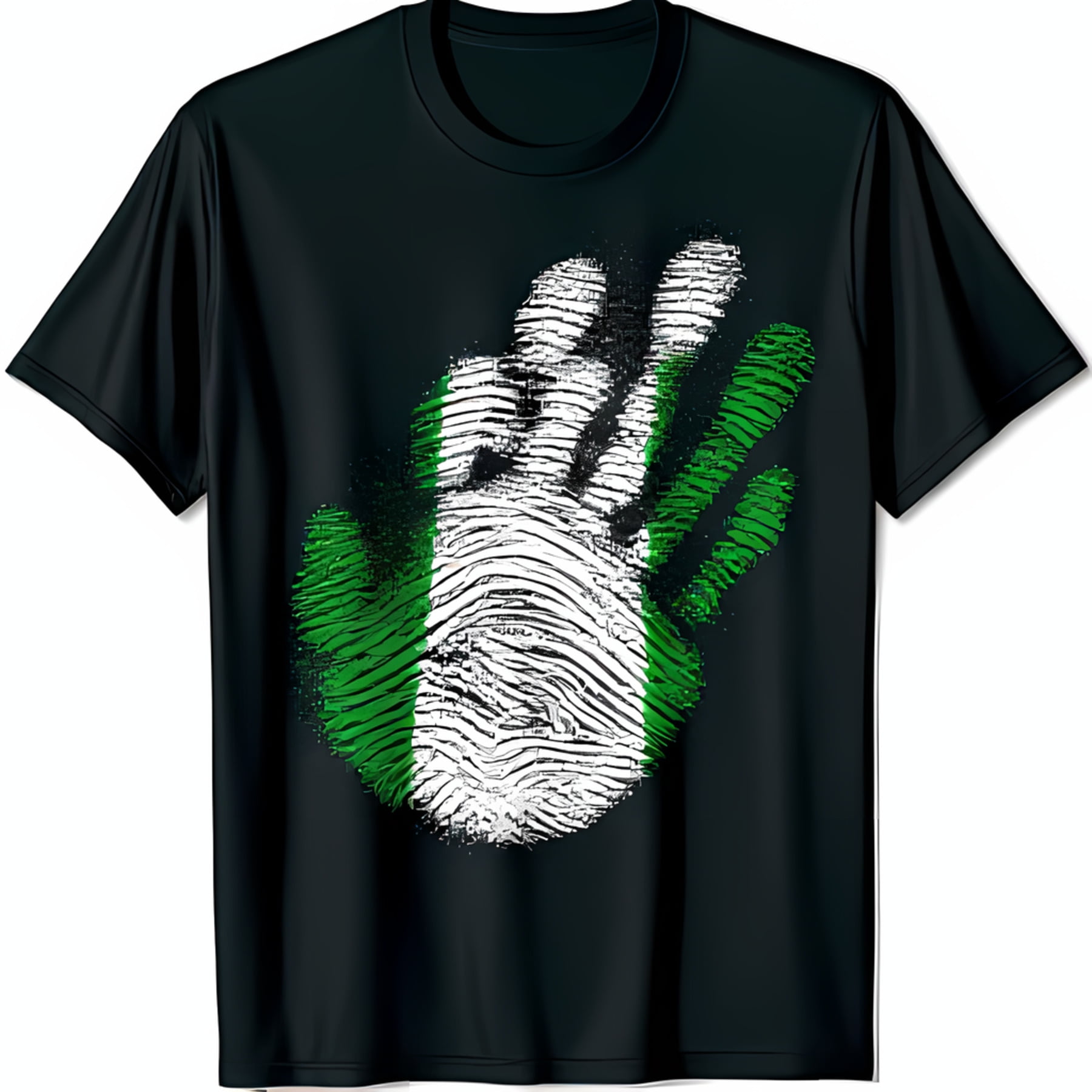 Black T-Shirt with Nigerian Handprint Design Symbol of Pride - Walmart.com