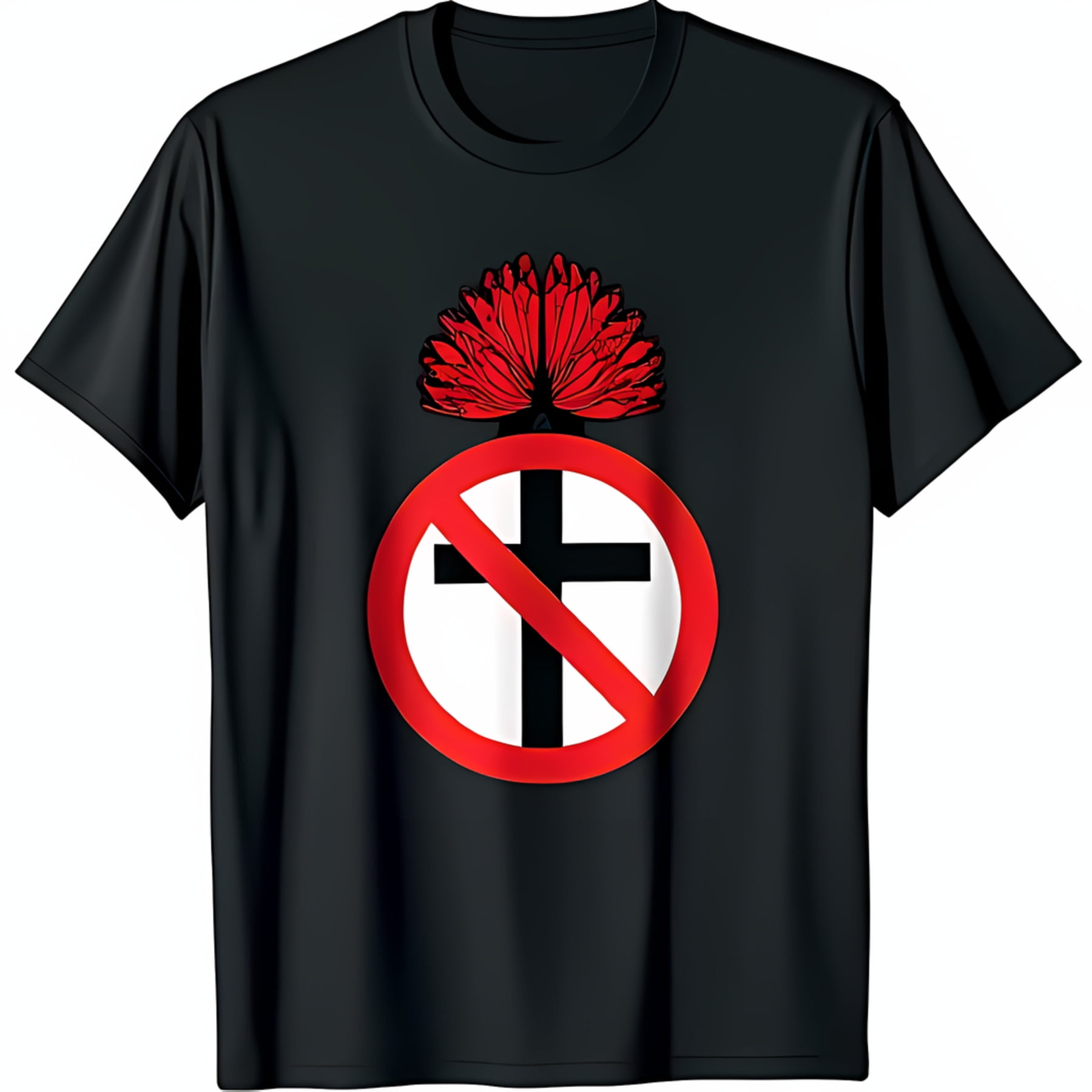 Black T-Shirt with No Entry Graphic & Red Design Liberation from Dogma ...