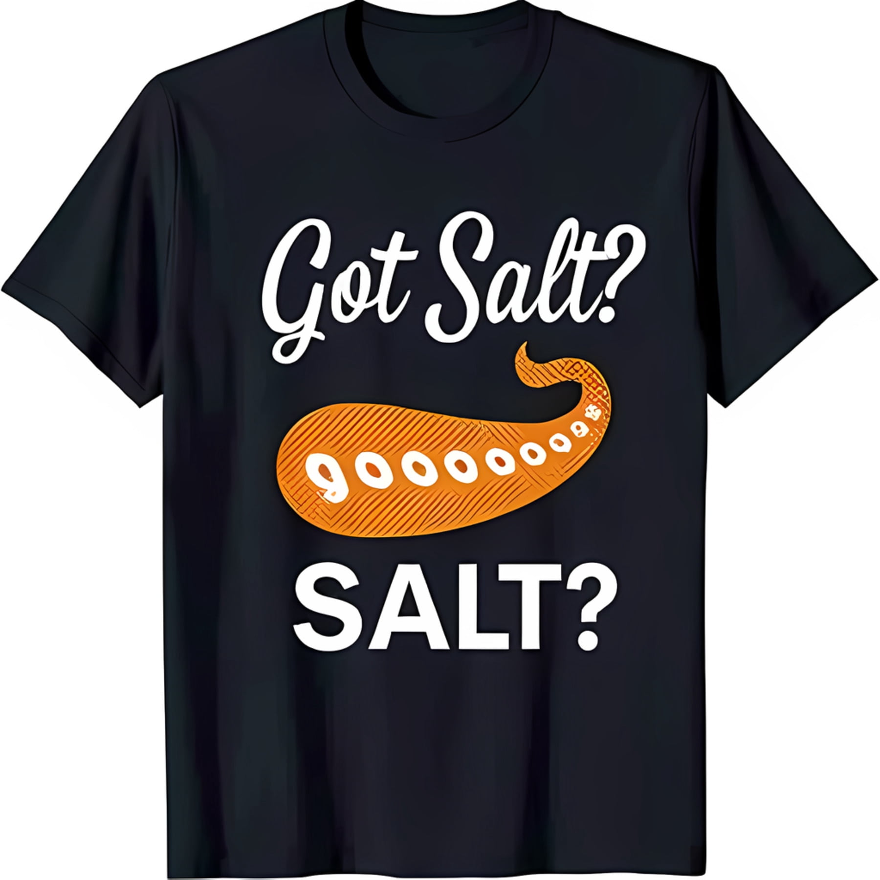 Black T-Shirt with Octopus Salt Shaker Design Got Salt? Graphic Tee ...