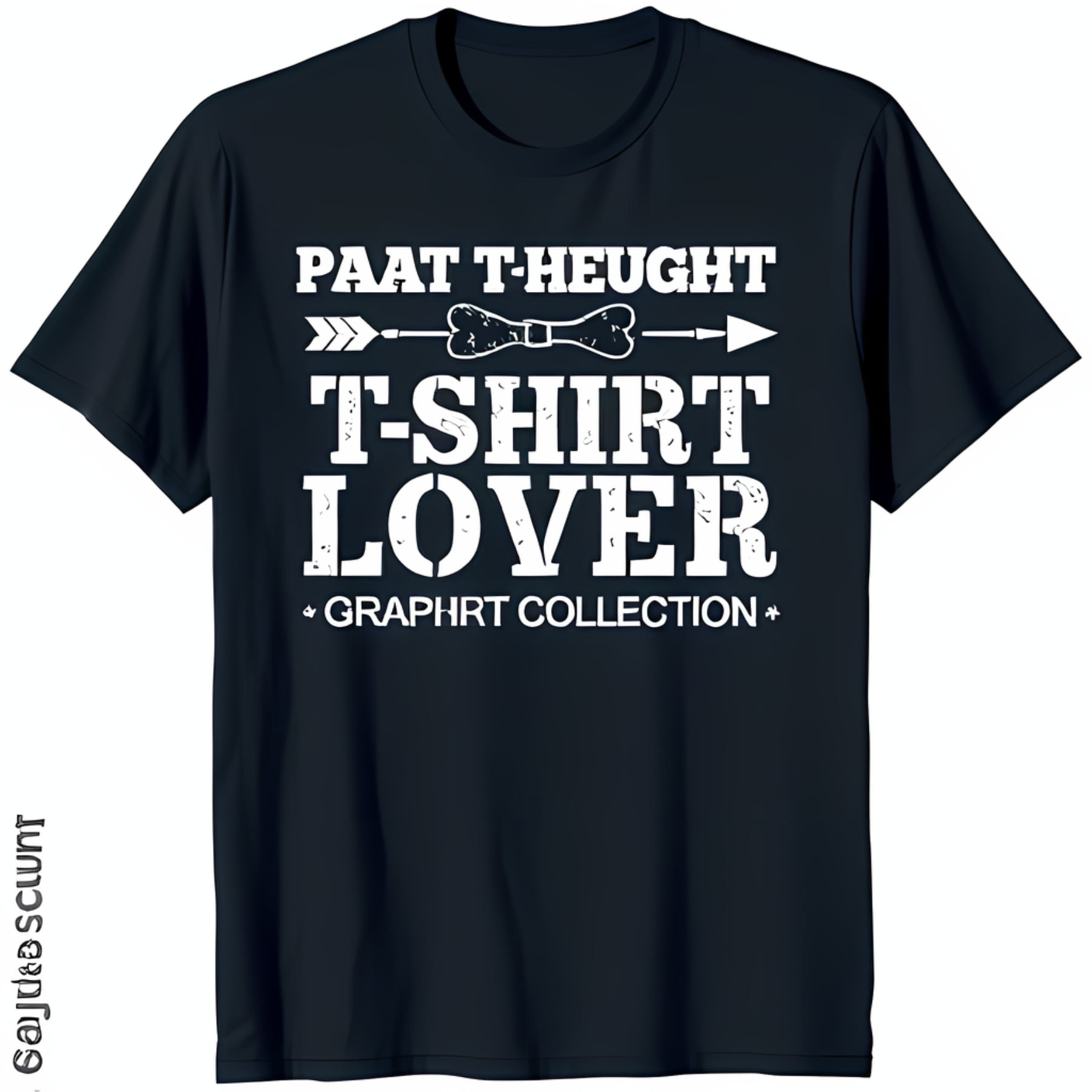 Black T-Shirt with PAAT T HEUGHT Graphic & Dog Design for T-Shirt ...