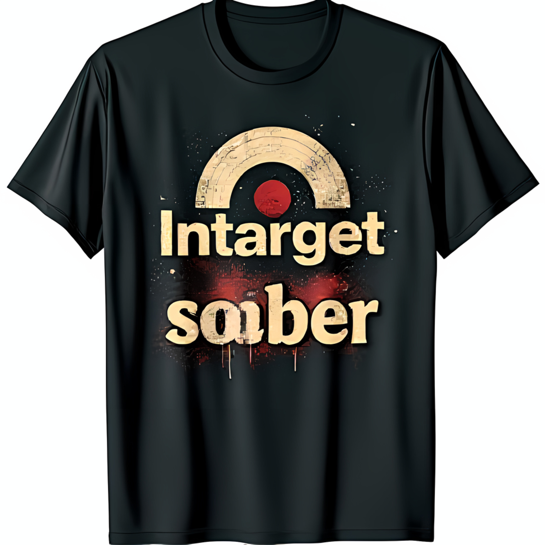 Black T-Shirt with Painted Target & Intarget Sober Graphic - Walmart.com