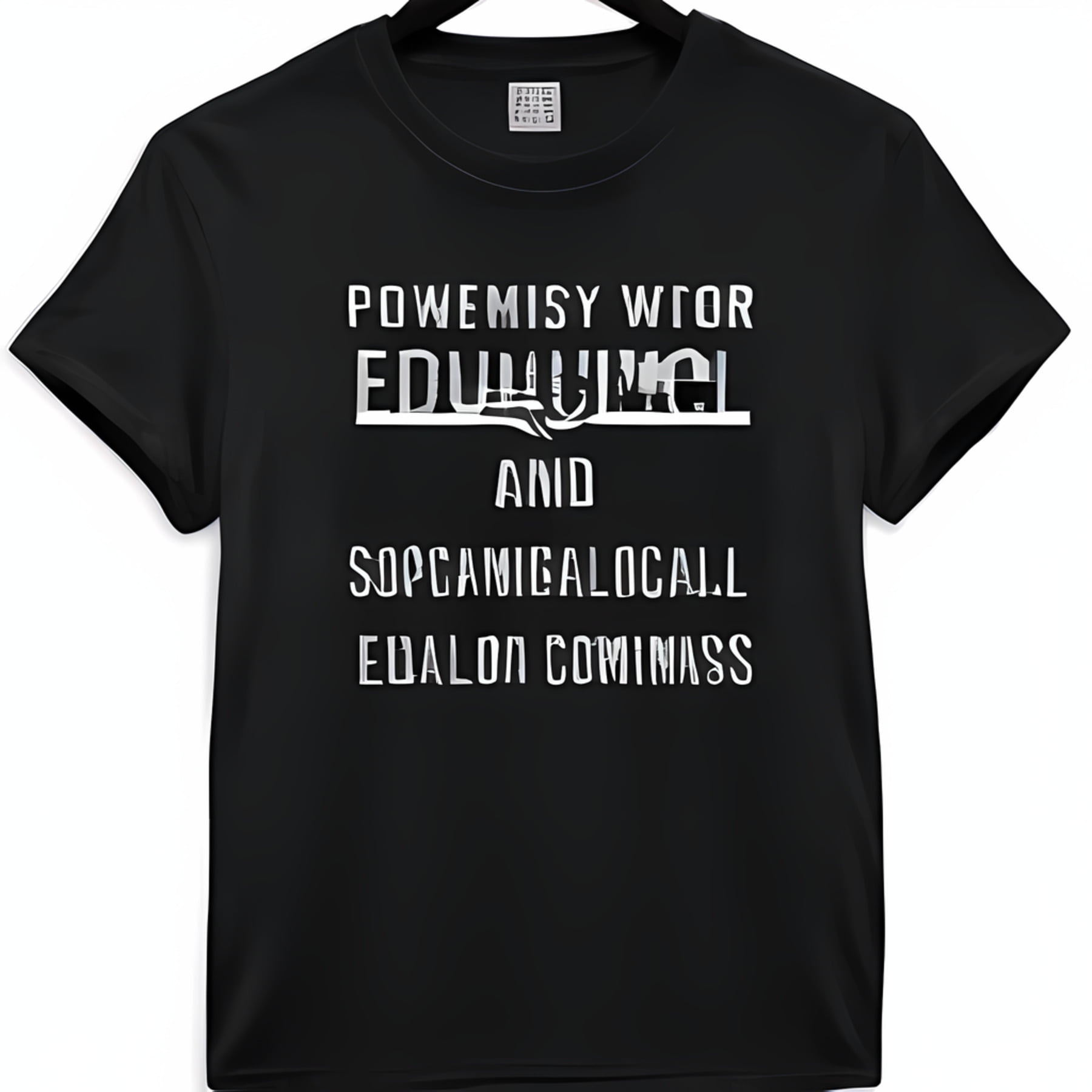 Black T-Shirt with 'Phenomenal Power' and ' Softly Wisp' Text Education ...