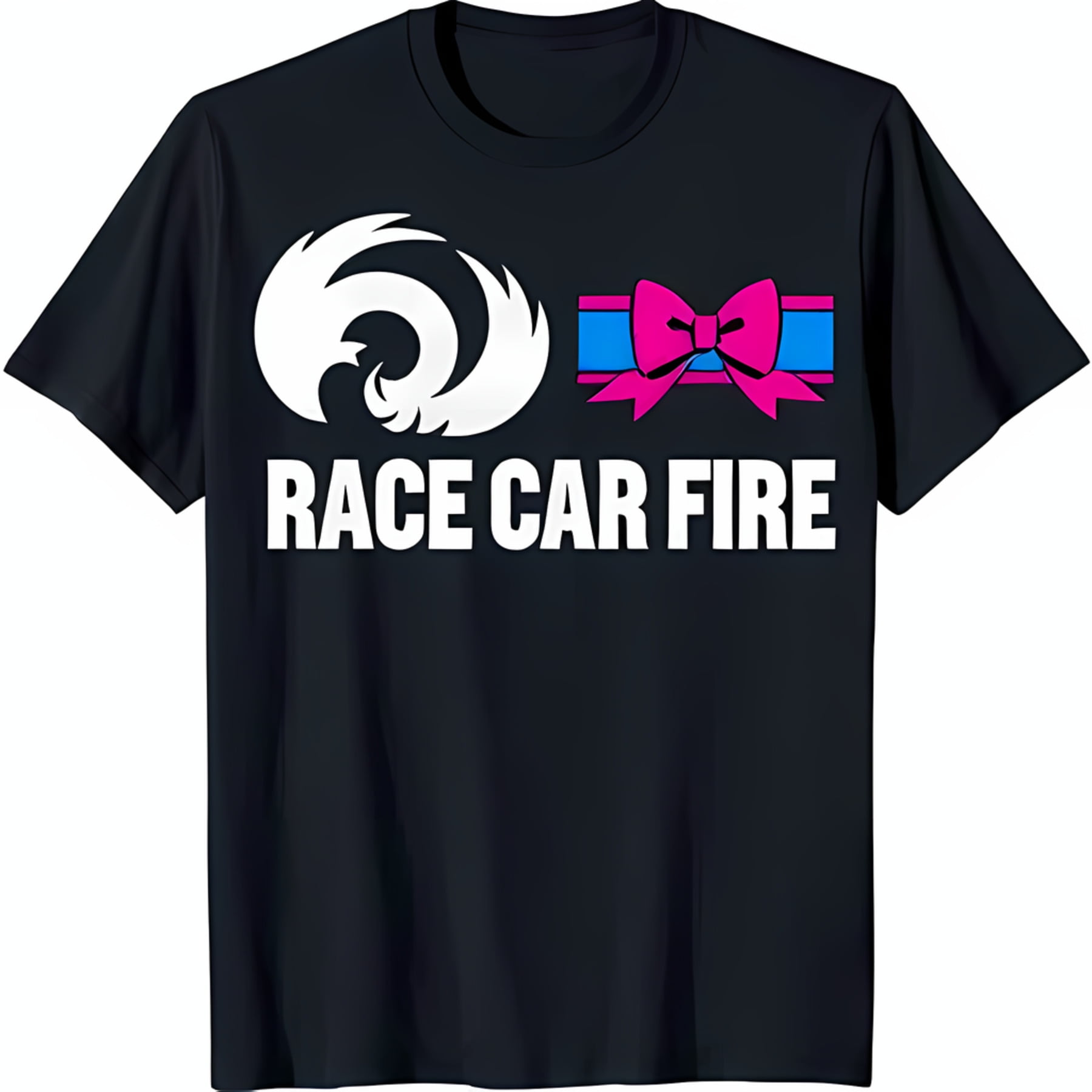 Black T-Shirt with Phoenix & 'RACE CAR FIRE' Text Unique Design ...