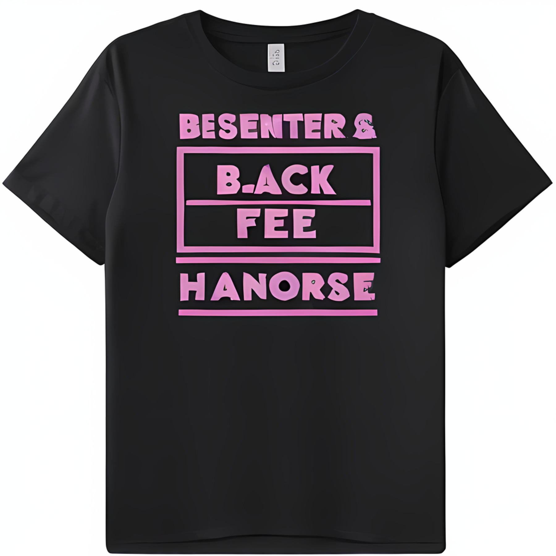 Black T-Shirt with Pink BES Budk &Element HANORSE Text and Box ...