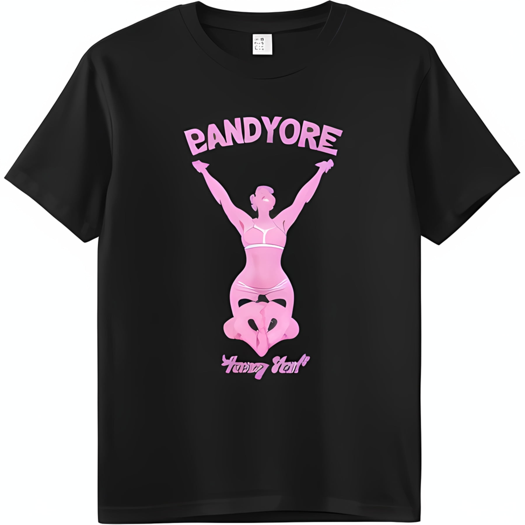 Black T-Shirt with Pink Cheerleading & BANDYORE Young Heart Design ...