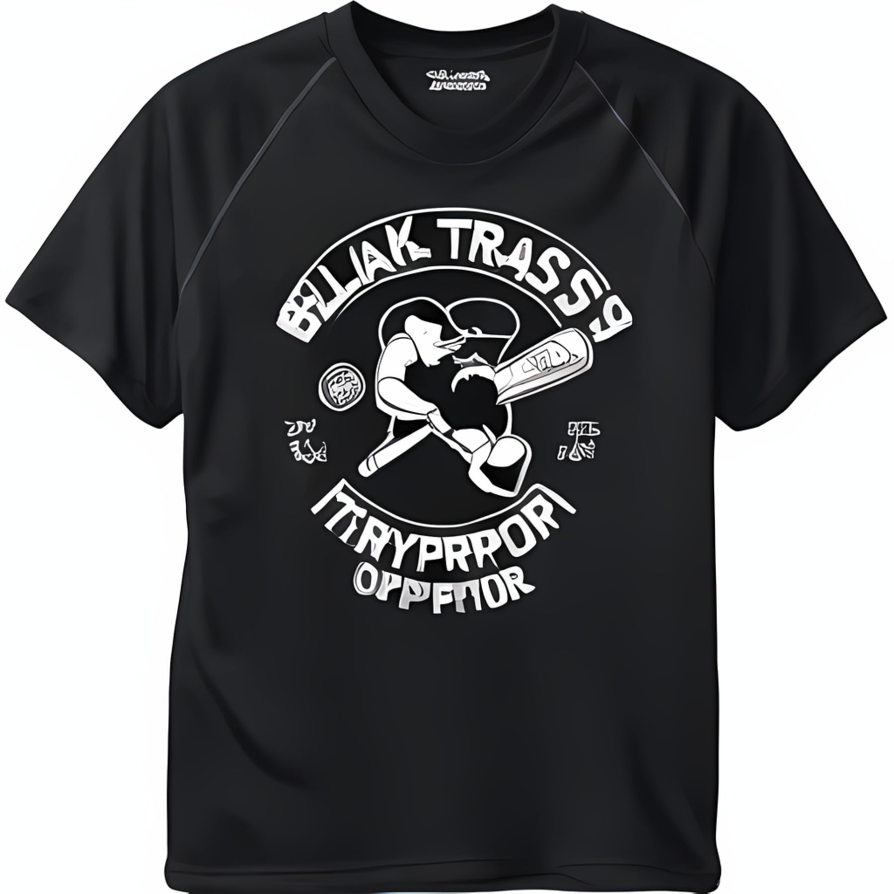 Black T-Shirt with Player Illustration Blrad Trases Ice Gear Design F ...