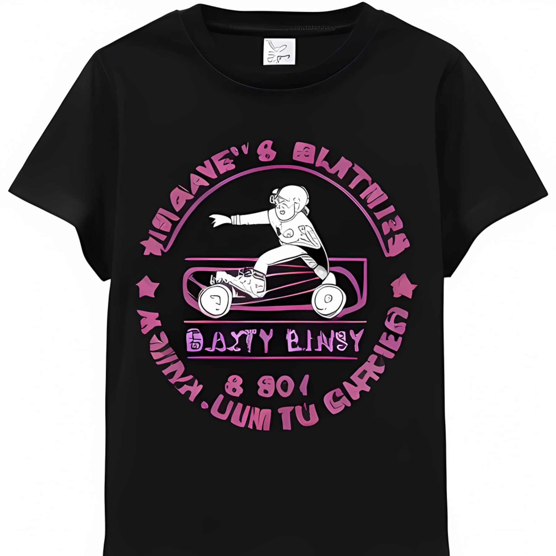 Black T-Shirt with Playful 'B ' Pink Text & Kausin T Million ...