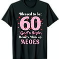 Black T-Shirt with Playful Young at Heart Graphic Design for 60 Year ...