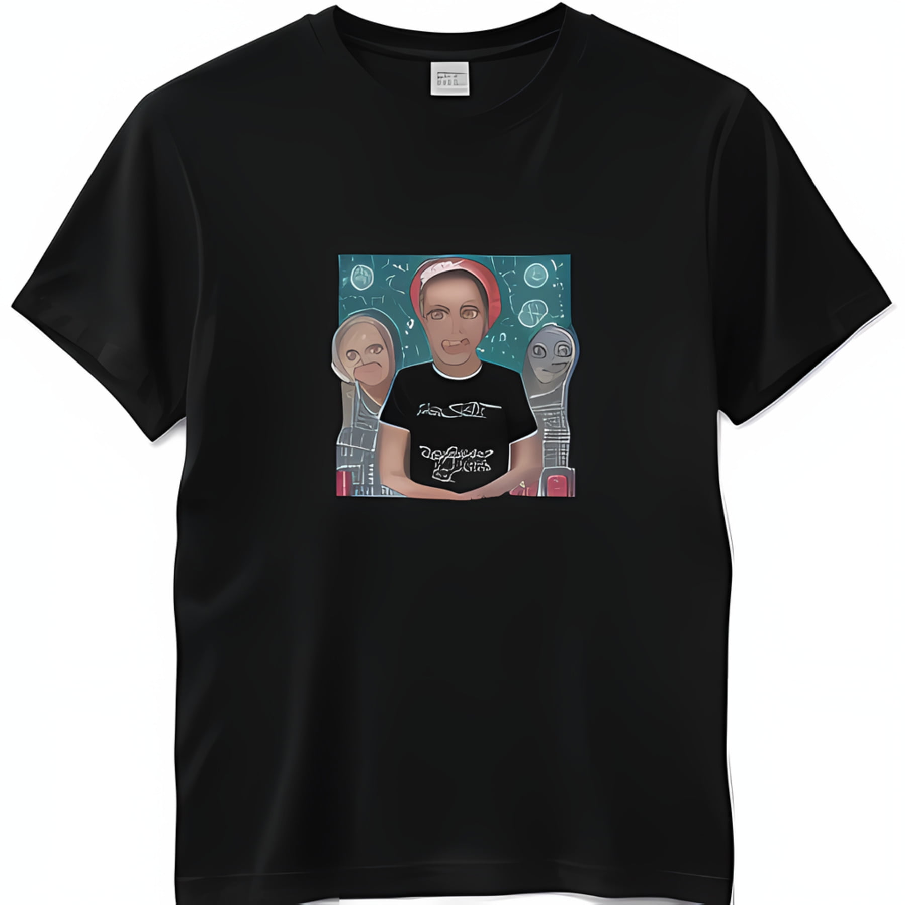 Black T-Shirt with Portraits of Bill Perry STeeve Hawking and Mark ...