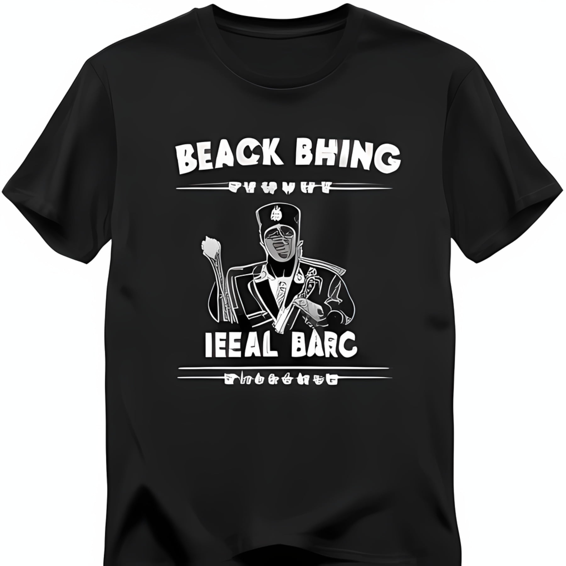 Black T-Shirt with Powerful B Character in and War Hammer Style Design ...