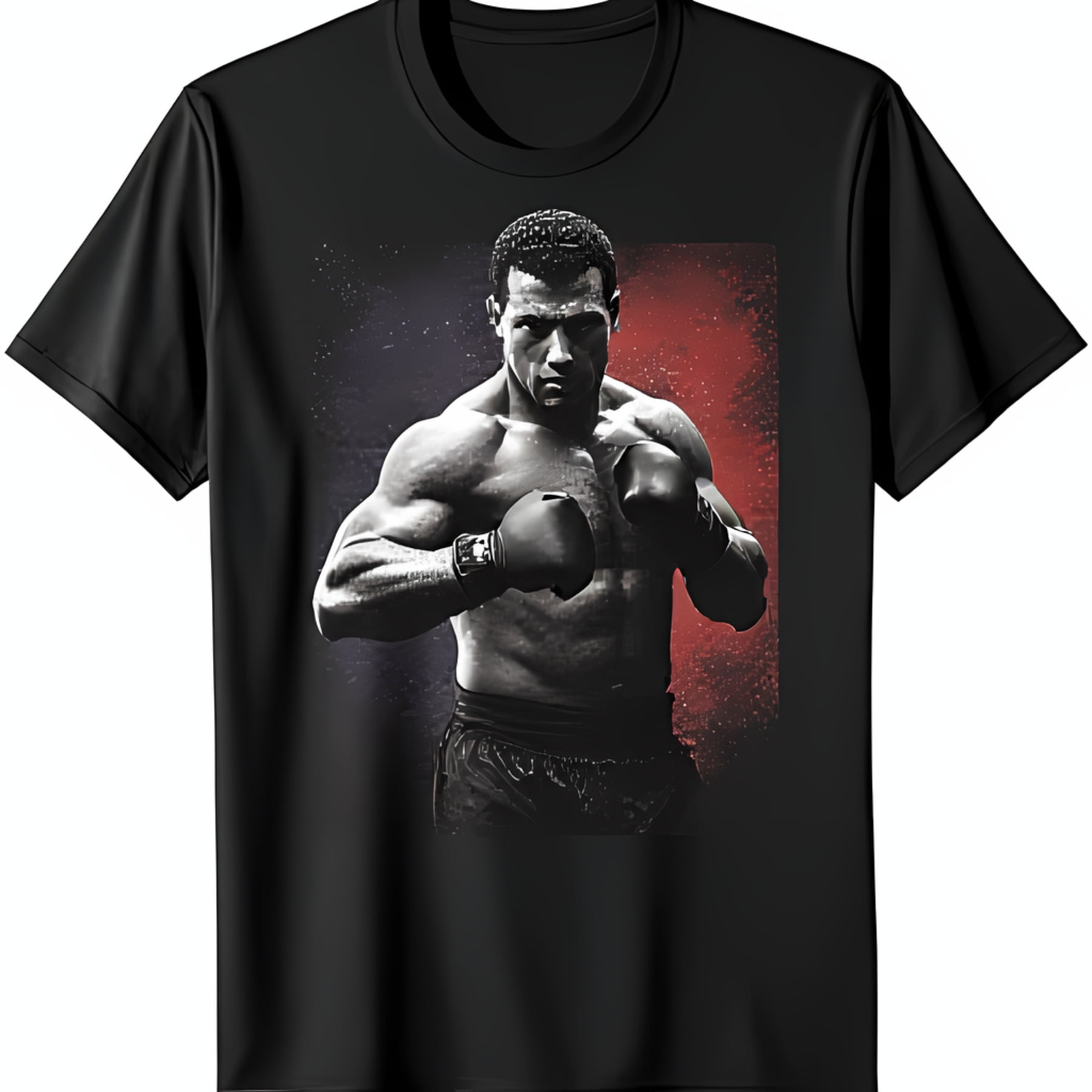 Black T-Shirt with Powerful Boxer Graphic for Boxing Fans - Walmart.com