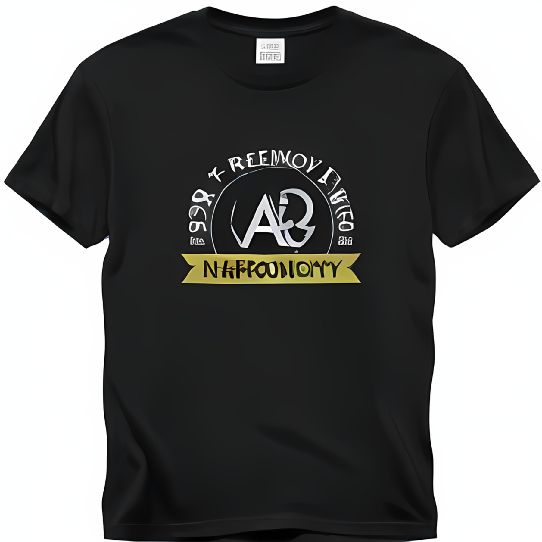 Black T-Shirt with Powerful 'FREEDOM Ramirez' Text Circular Logo and 'A ...