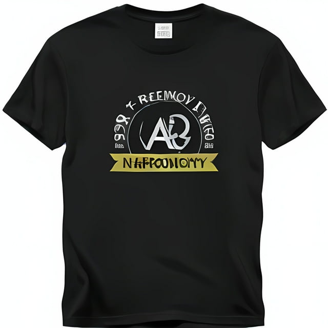 Black T-Shirt with Powerful 'FREEDOM Ramirez' Text Circular Logo and 'A ...