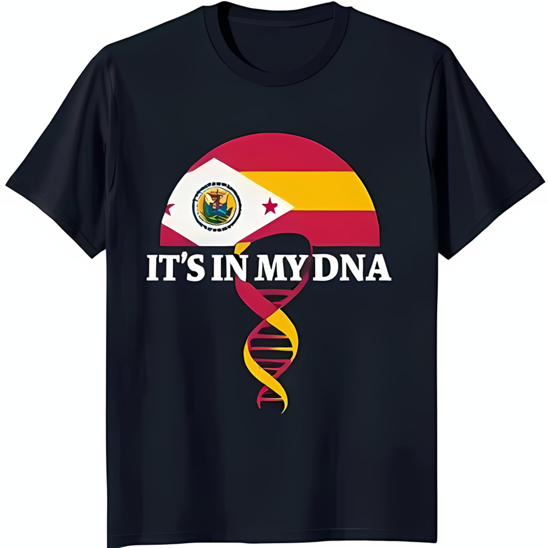 Black T-Shirt with Puerto Rico & DNA Strand Graphic 'It's In My DNA ...