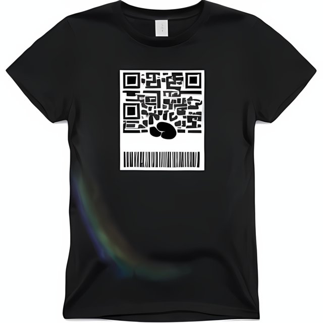 Black T-Shirt with QR Code and Dog Paw Print Design Minimalist Style ...