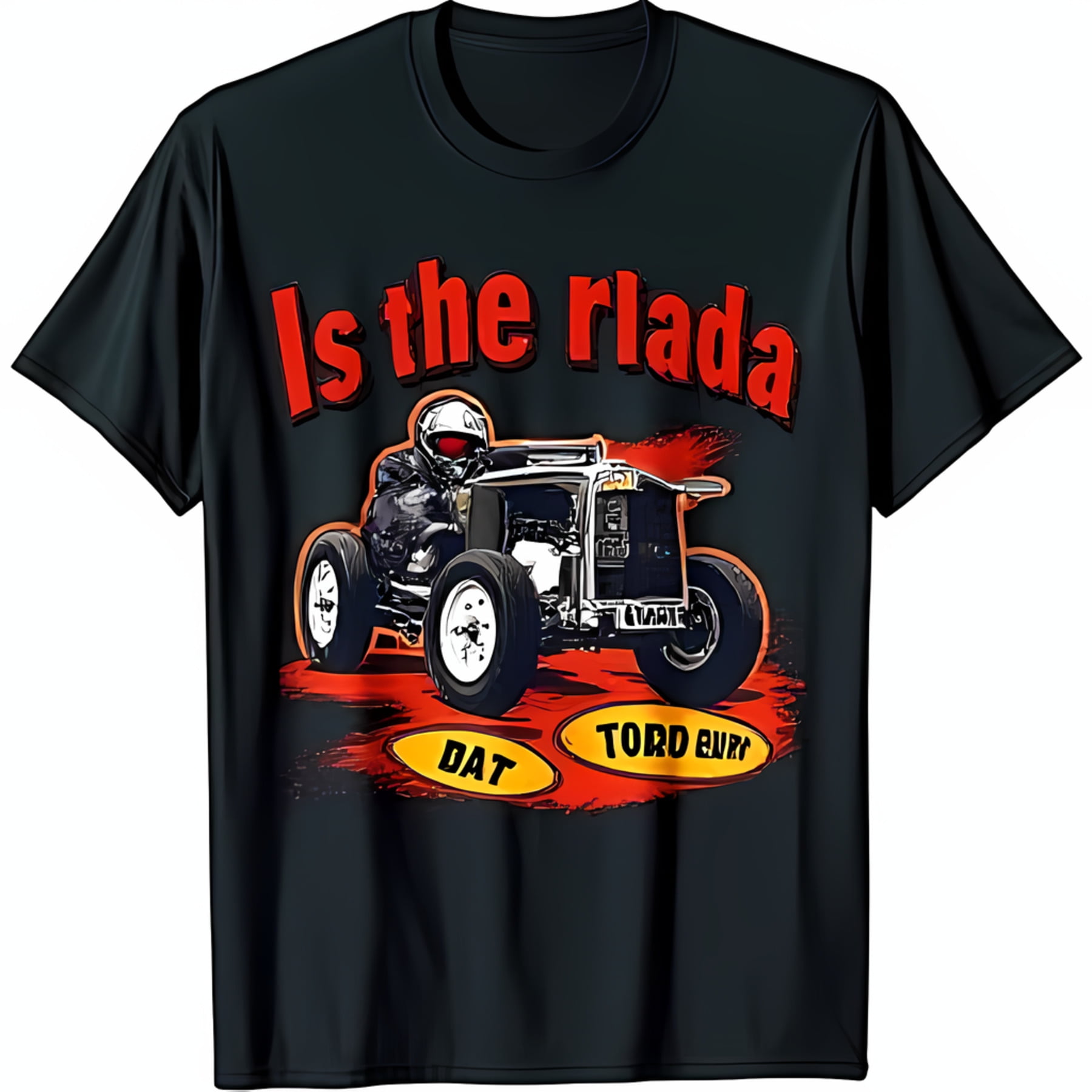 Black T-Shirt with Race Ready Silver Car Design Bold Is the riada Text ...