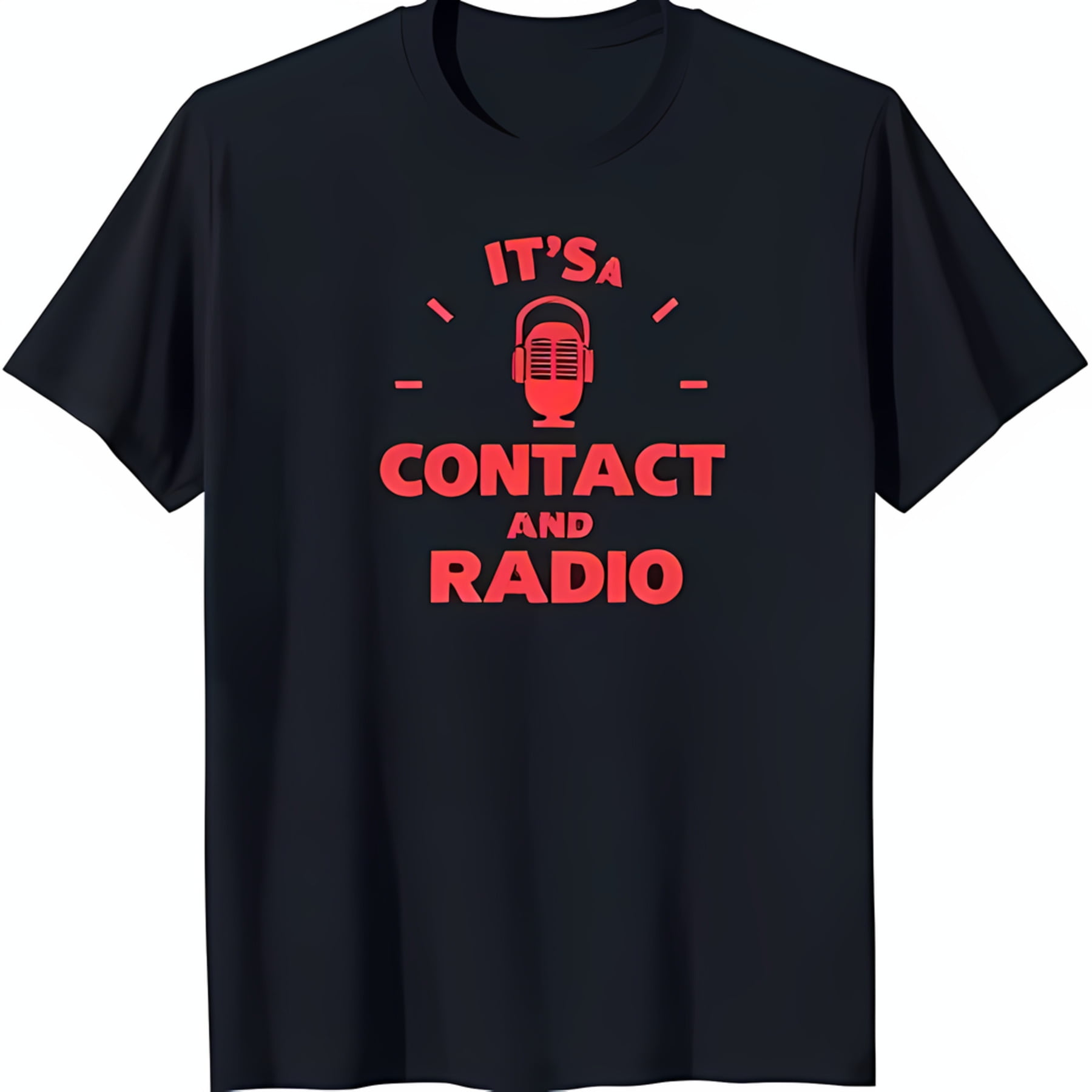 Black T-Shirt with Red Graphic 'It's a And Radio' Design - Walmart.com