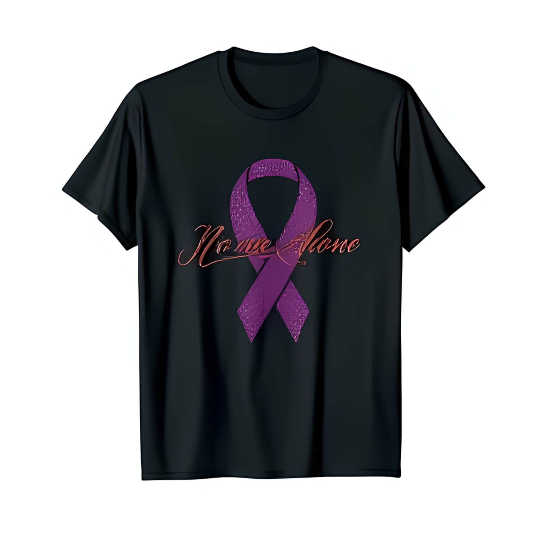 Black T-Shirt with Ribbon Design & Home Alone Cursive Script Support ...