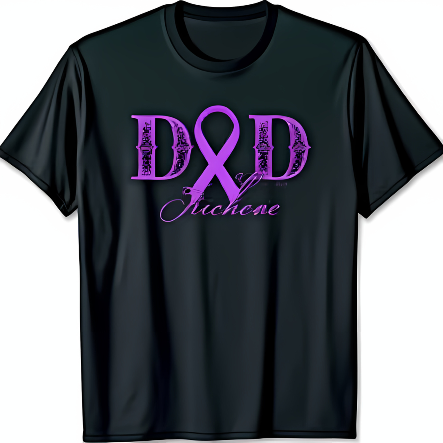 Black T-Shirt with Ribbon Design for Duchenne Awareness - Walmart.com