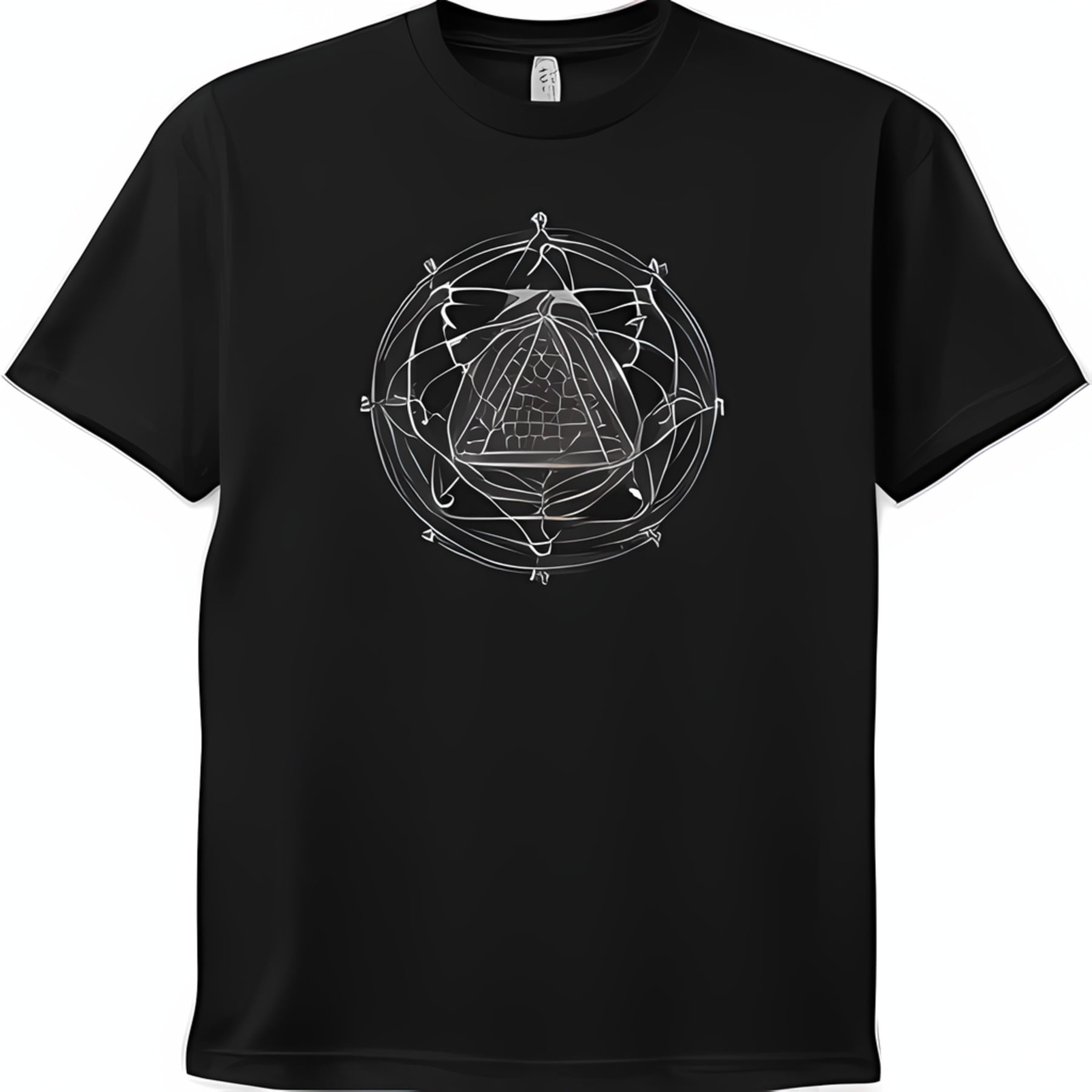 Black T-Shirt with Sacred Geometry & Occult Symbol: Van Style Hyper ...