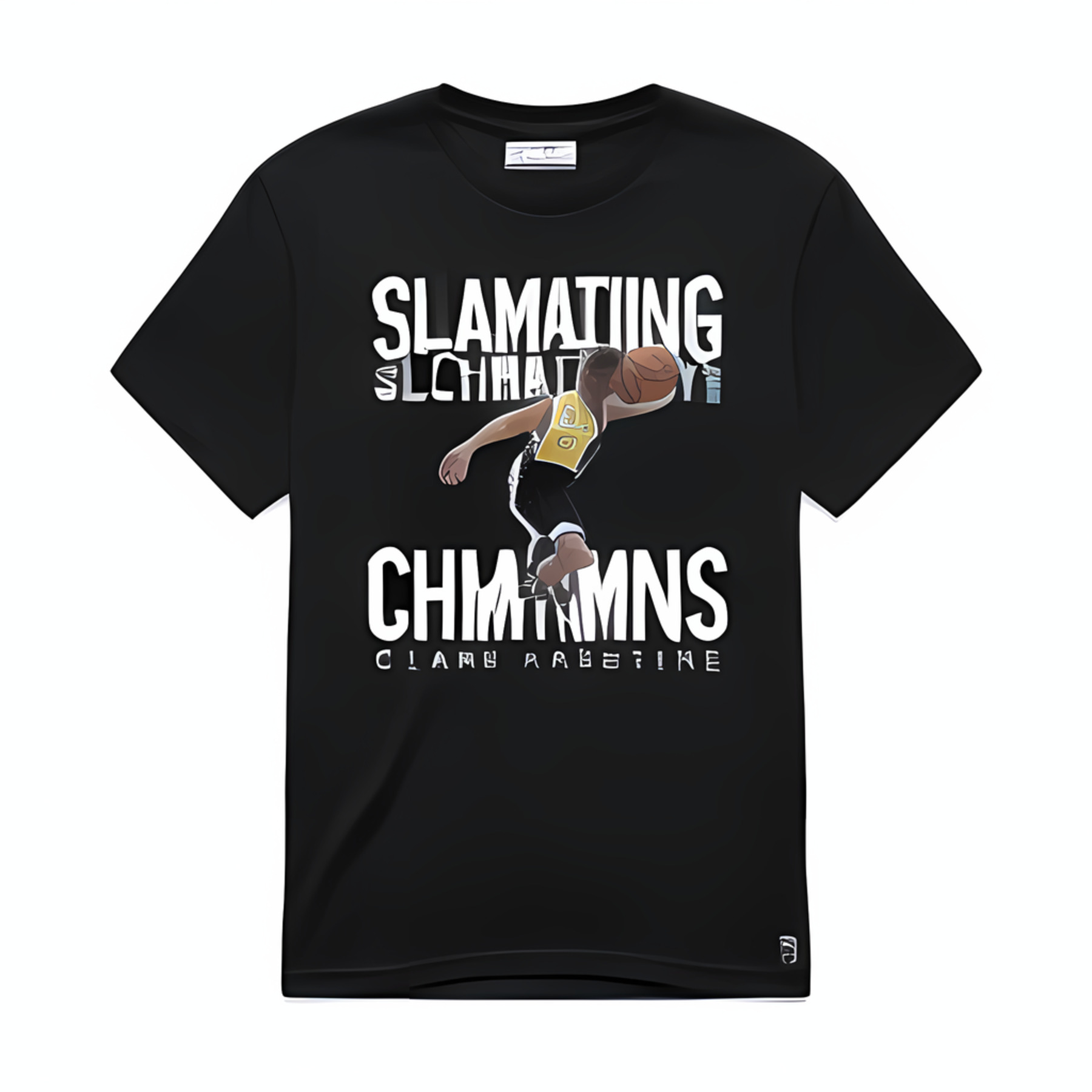 Black T-Shirt with 'Slamming Chimney' & 'STeeph MonsTeer' Illustration ...