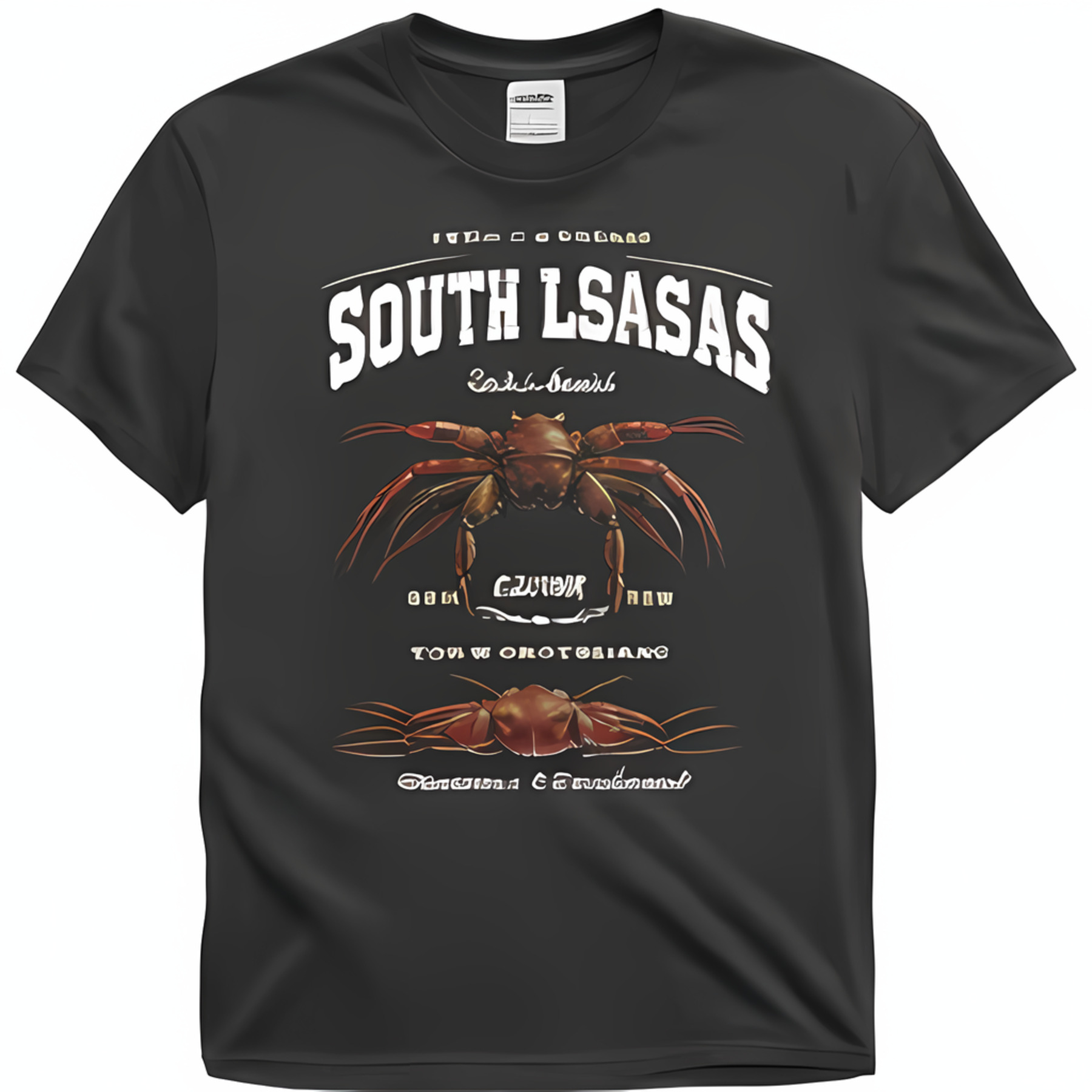 Black T-Shirt with South Louisiana Crab Festival Design Brown Crawfish ...