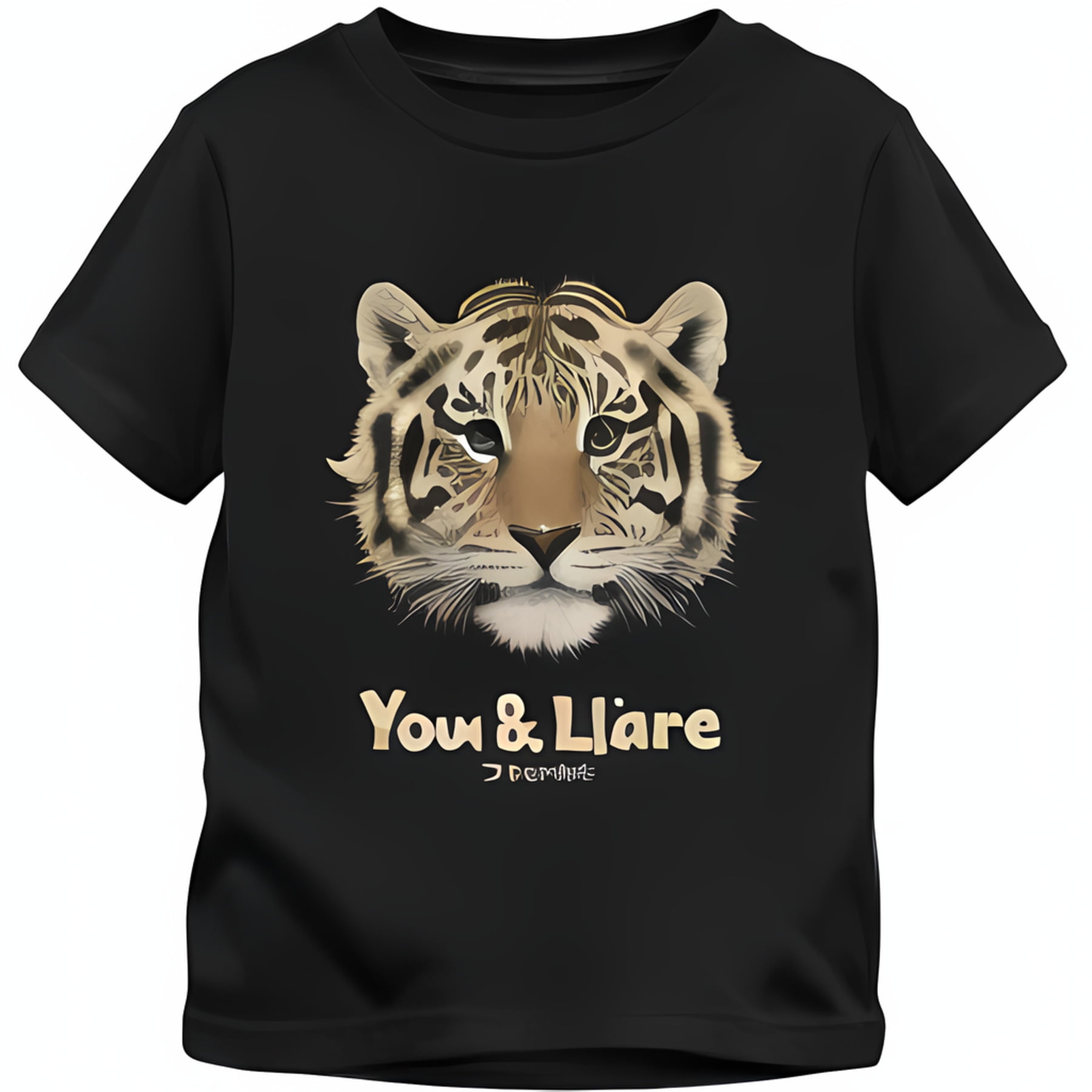 Black T-Shirt with Striking Cub Face Graphic & You & Liar Text ...