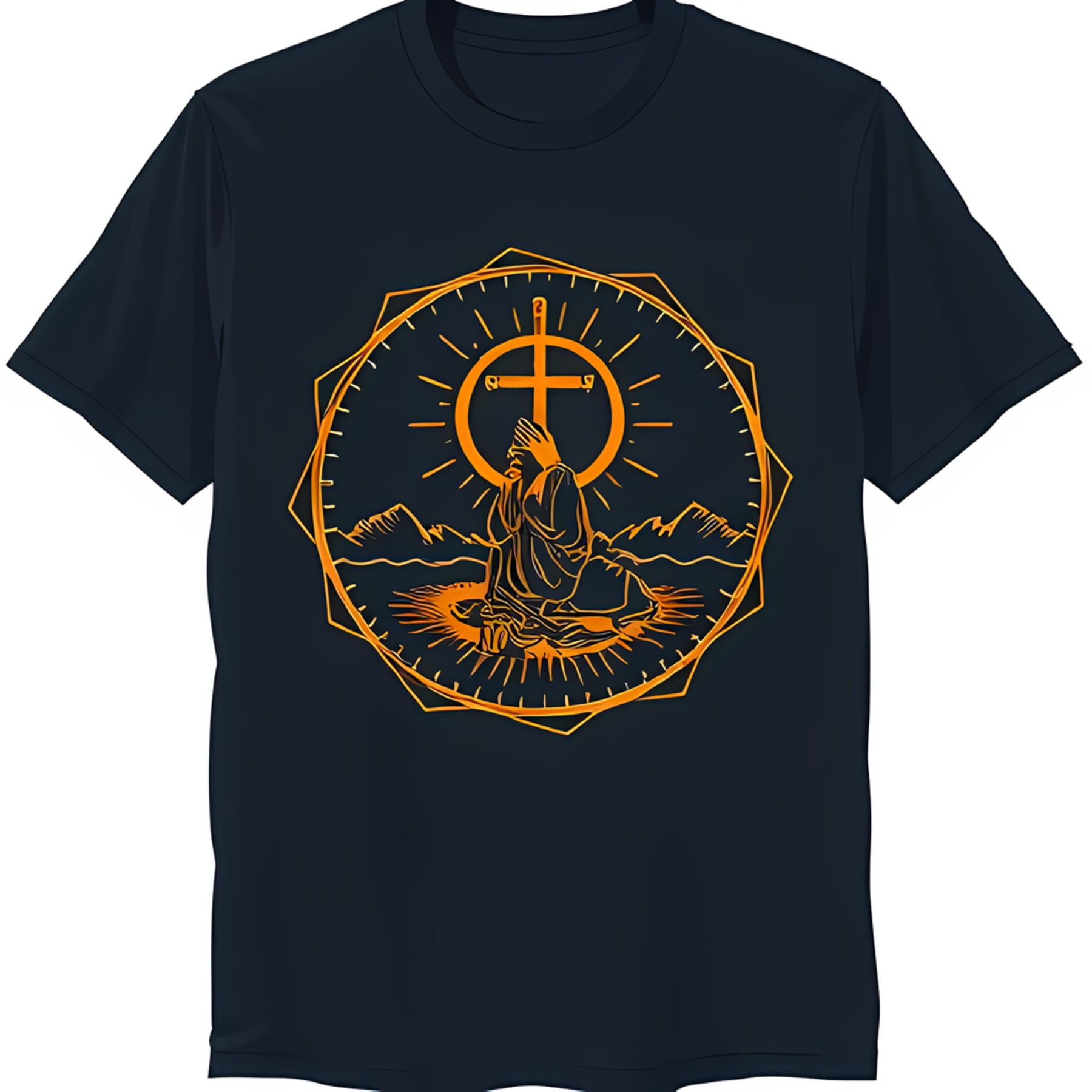Black T-Shirt with Striking Graphic Spiritual Devotion Design - Walmart.com